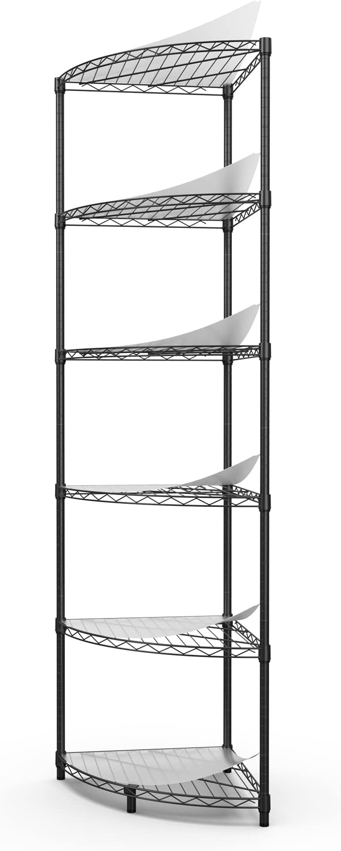 Amazon.com: NSF 6-Tier Metal Corner Shelf Wire Shelving Unit - 420 lbs ...