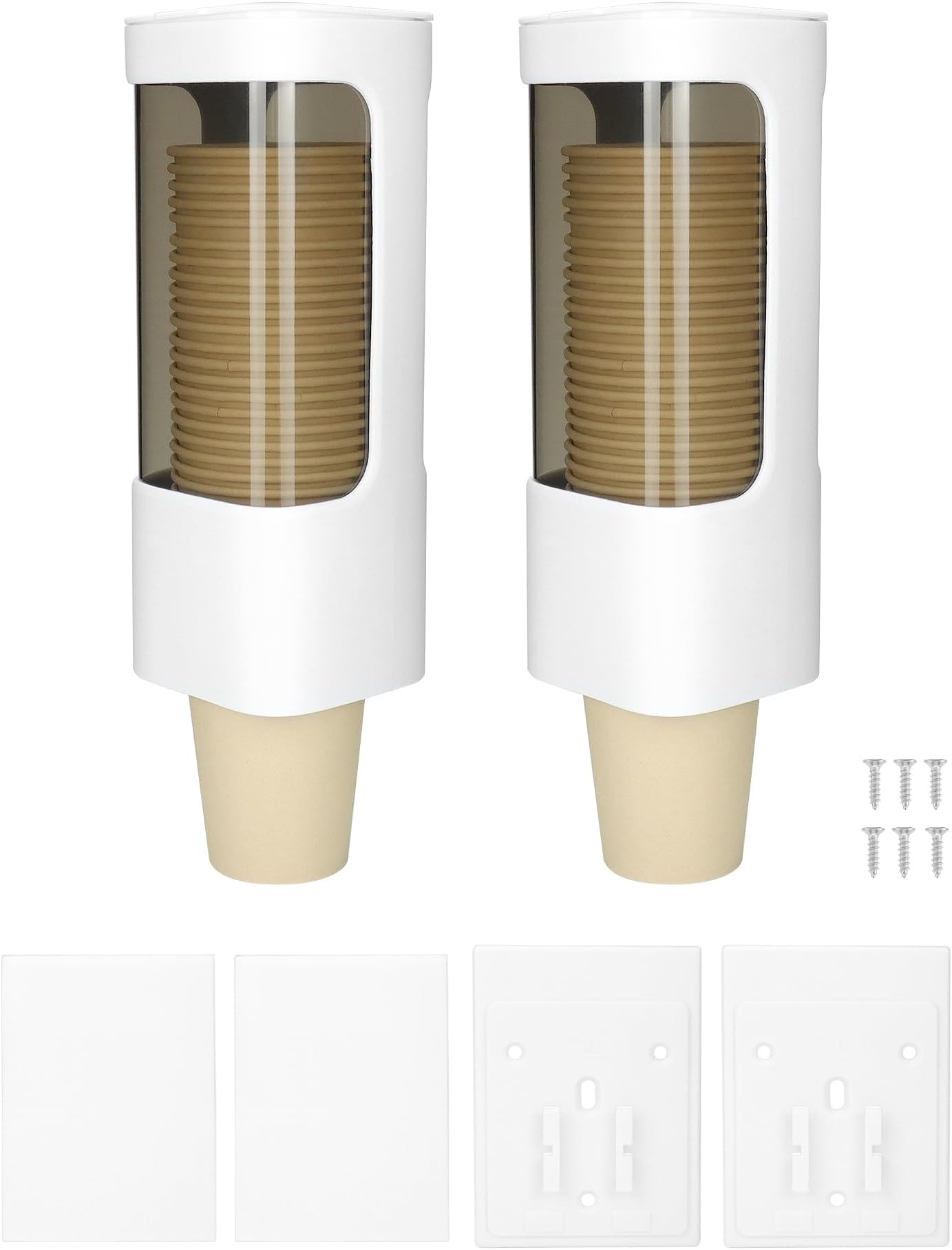 Amazon.com: QWORK Wall Mount Paper Cup Dispenser, 2 Pack Convenient and ...