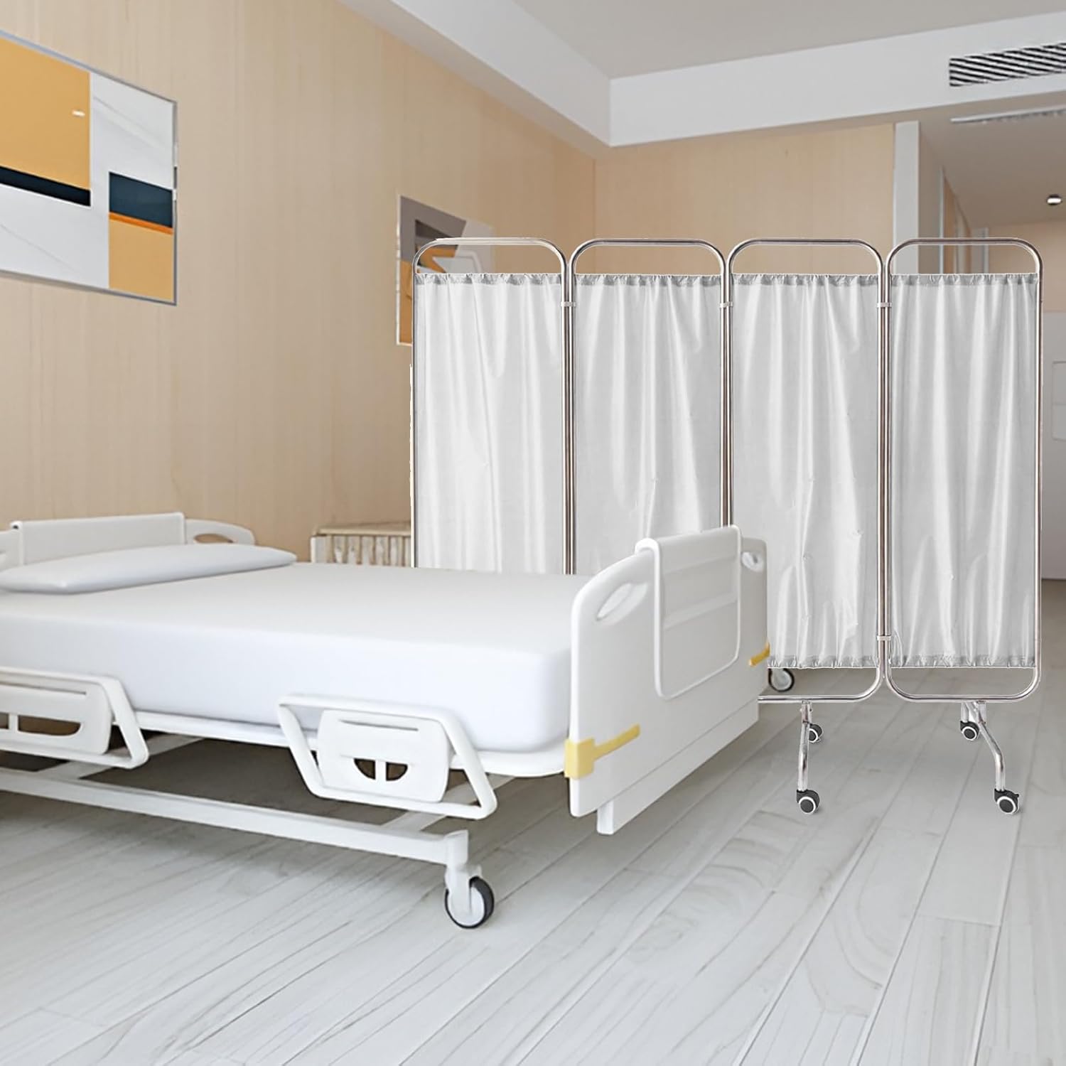 Medical Privacy Screen,4 Panels Folding Room Divider, Foldable Privacy ...