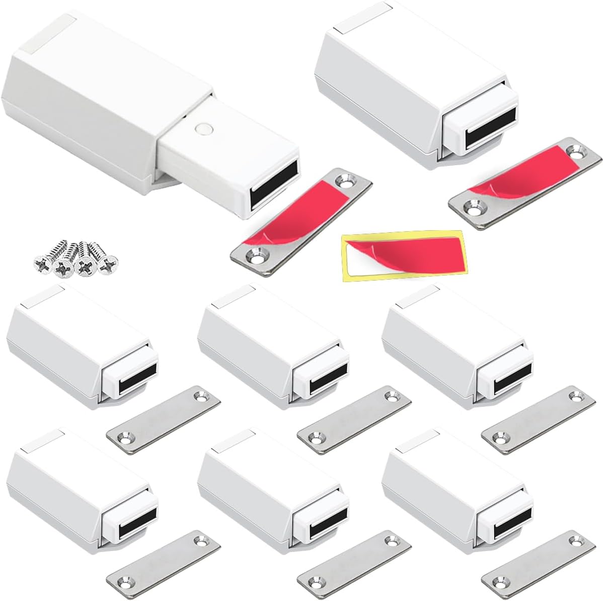 Push to Open Cabinet Hardware CBRIVE 8 Pack Heavy Duty Magnetic Push ...