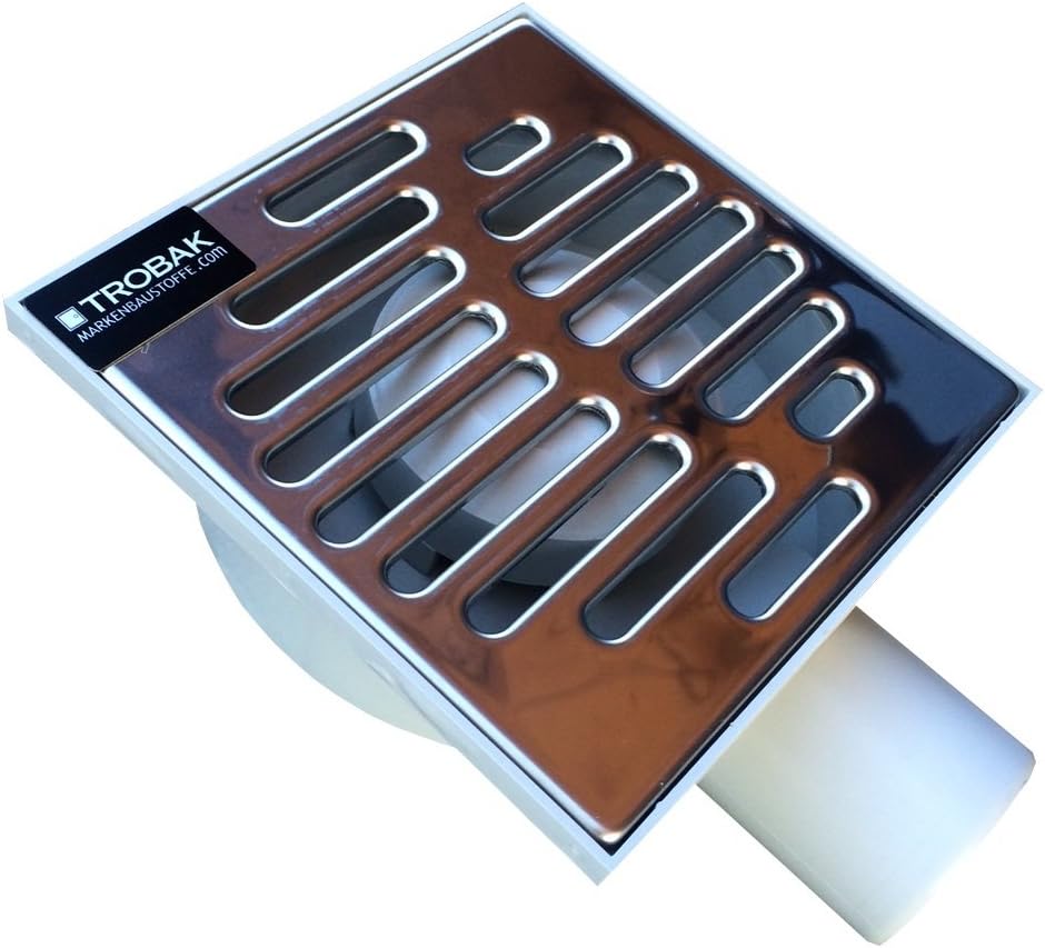 Kellerablauf, Bodenablauf 150 x 150 superflach mit Edelstahlrost Abgang DN 50 : Amazon.de: Baumarkt