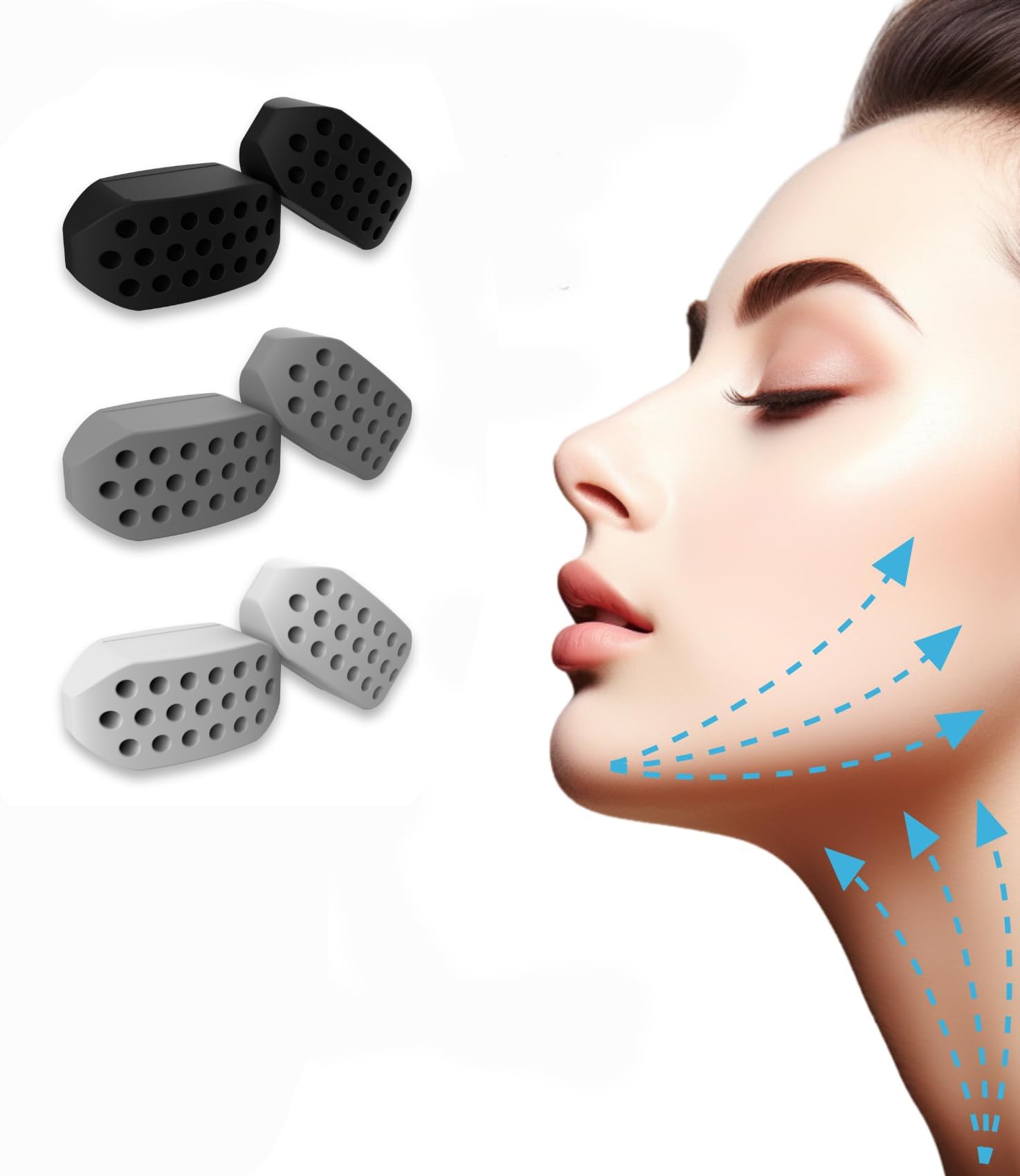 Buy Duomama 6-Piece Silicone Jawline Exerciser Set for Men and Women ...