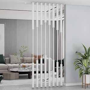 Amazon.com: 8 Pcs Adjustable Height Room Divider Privacy Screens, Metal ...
