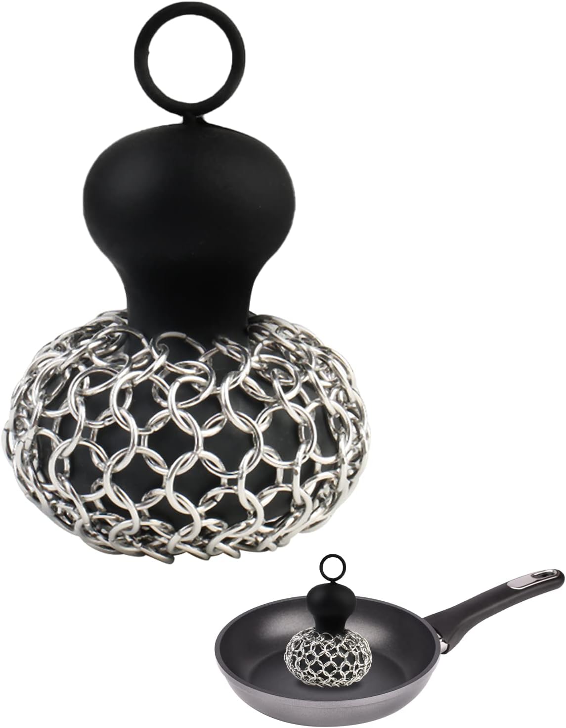 Amazon.com: Cast Iron Chainmail Scrubber, Stainless Steel Cleaner Metal ...