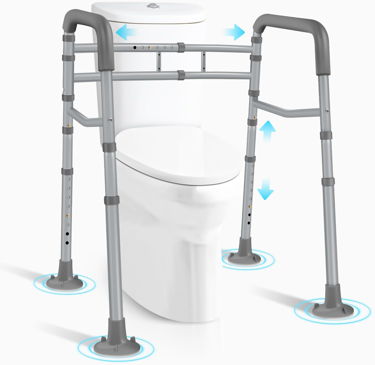 Amazon.com: Agrish Toilet Safety Rails - FSA/HSA Eligible Adjustable Width & Height Fit Any ...