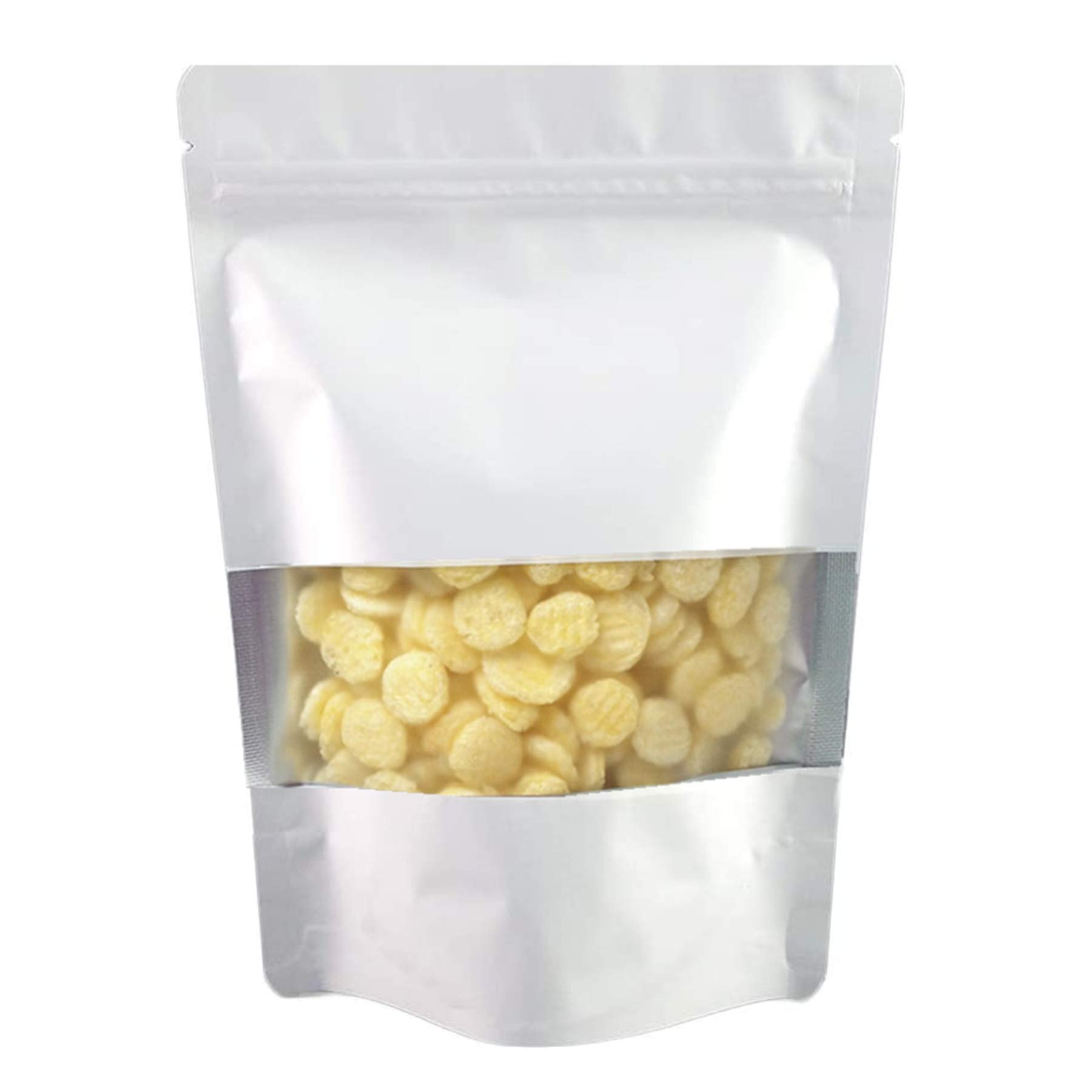 WACCOMT Pack 50pcs Matte Stand Up Food Pouches Bags with Window Mylar ...