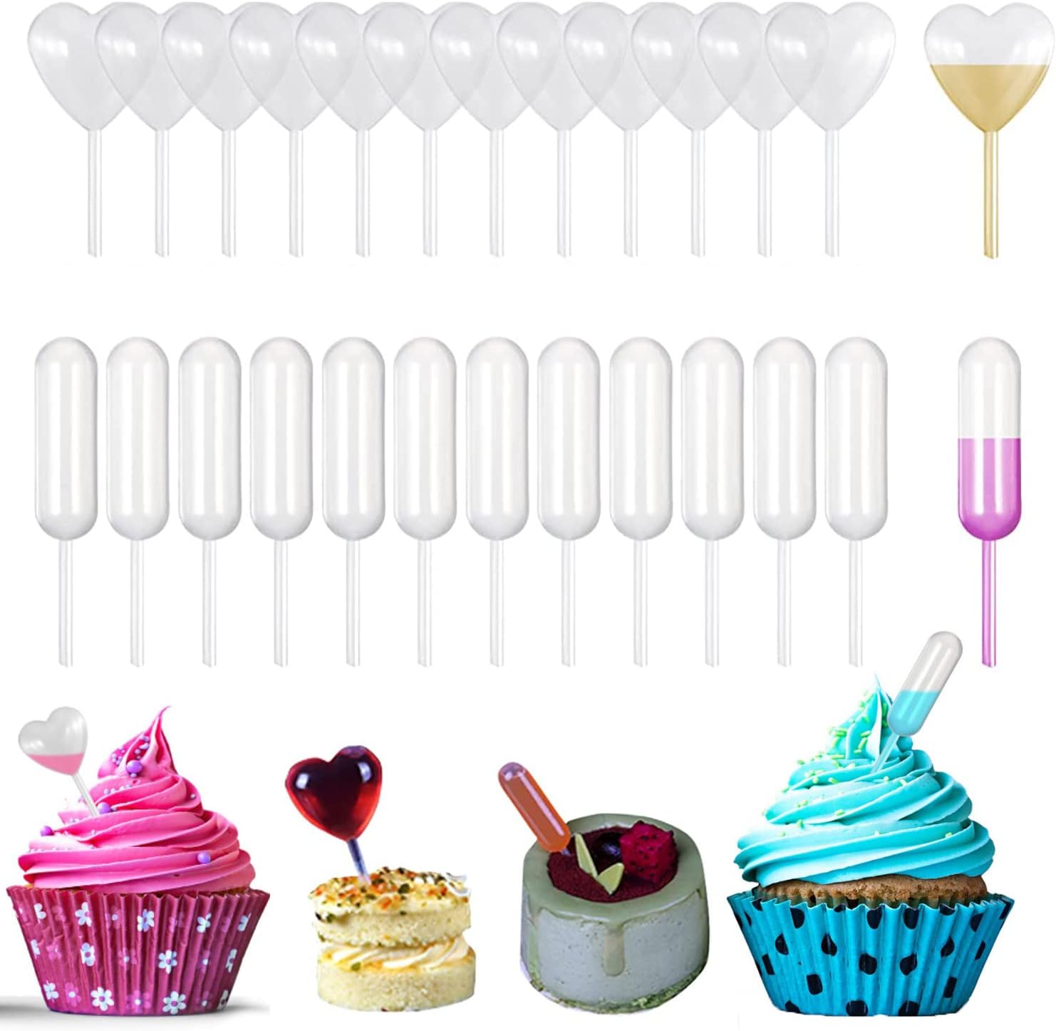 4ML Plastic Dessert Pipette Mini Pipette Cupcake Pipettes Transfer ...