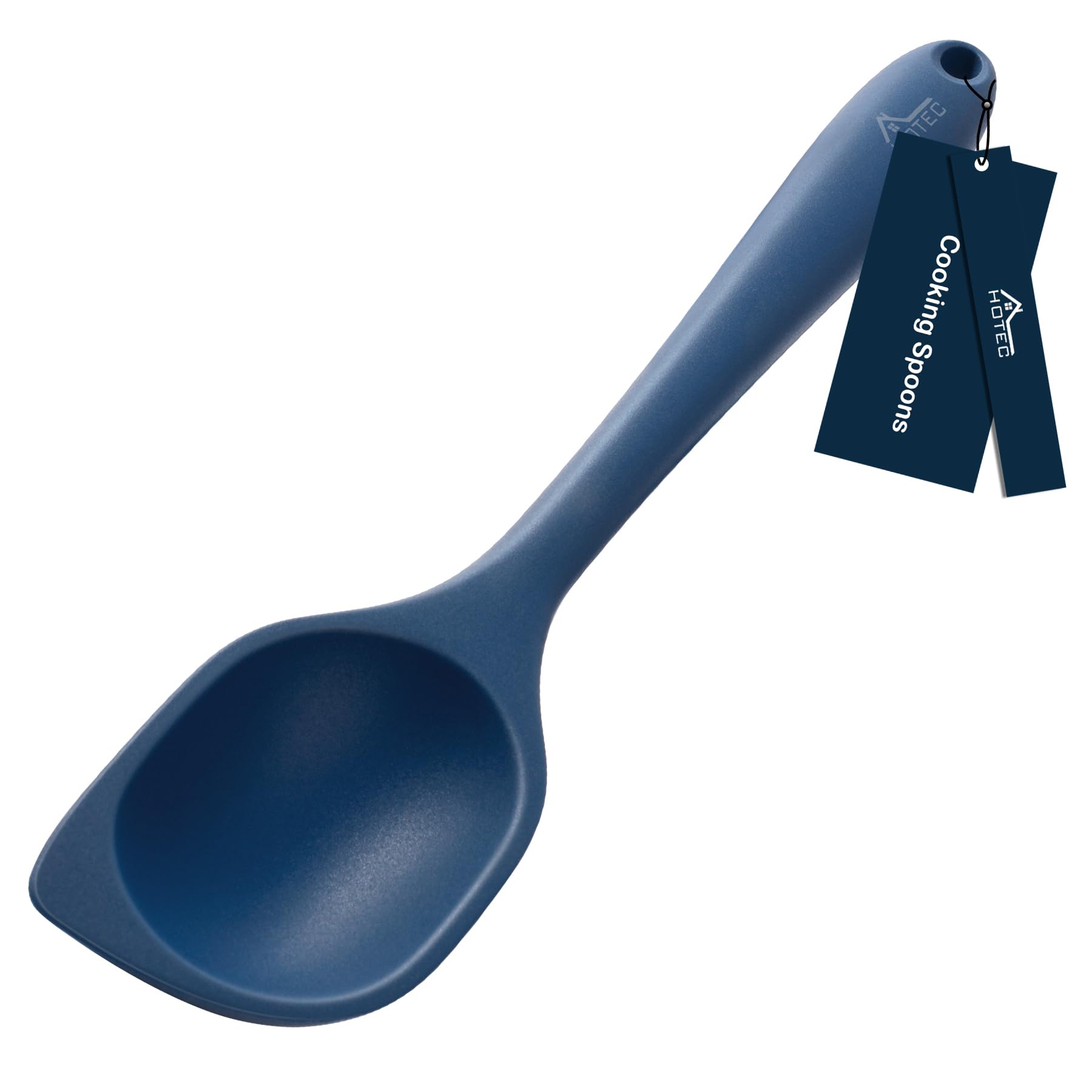 Amazon.com: HOTEC Large Kitchen Solid Spoons, Heat Resistant Silicone ...