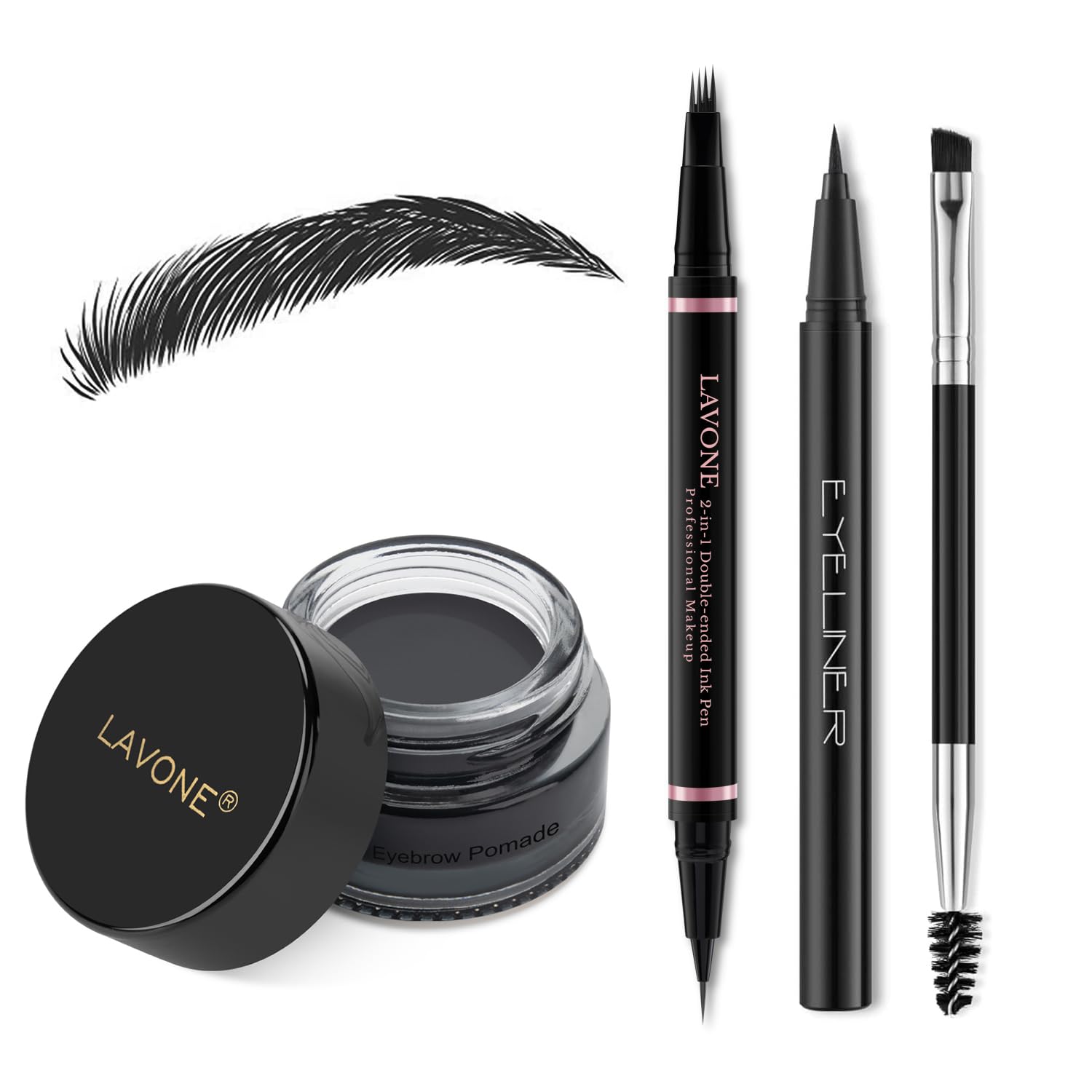 Amazon.com : Eyebrow Pencil Makeup Kit, with Waterproof 2-IN-1 ...