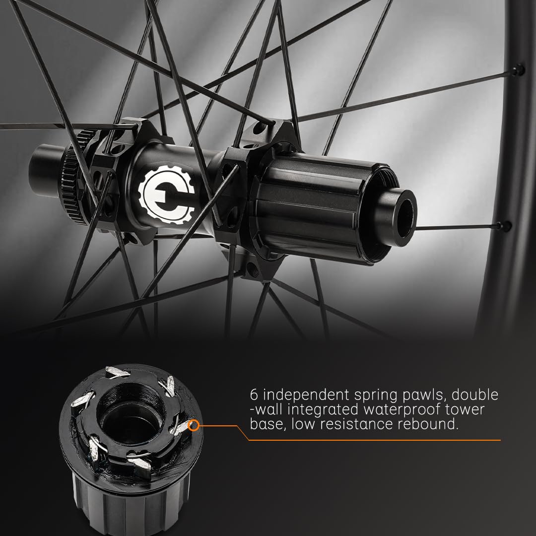 Snapklik.com : ELITEWHEELS Road Disc Brake Carbon Bicycle Wheels 700c ...