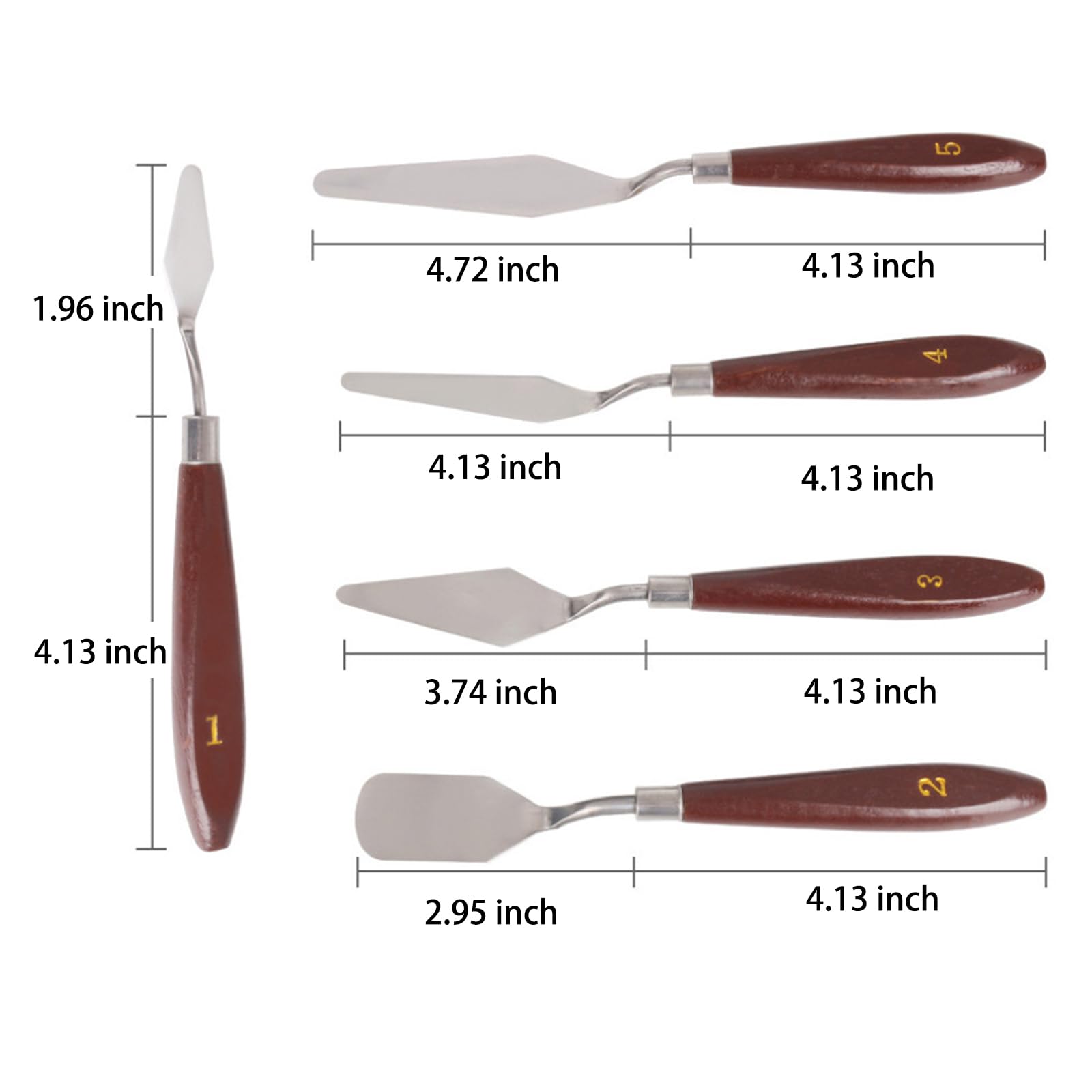 Snapklik.com : 5 PCS Multi-purpose Stainless Steel Palette Knife Set