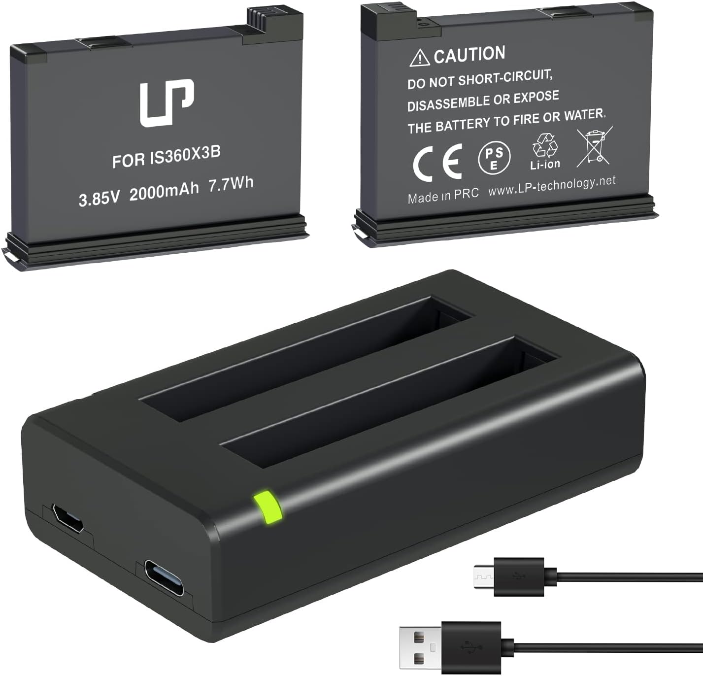 Amazon.com: AKASO 2 x 1050mAh Rechargeable Action Camera Battery with ...