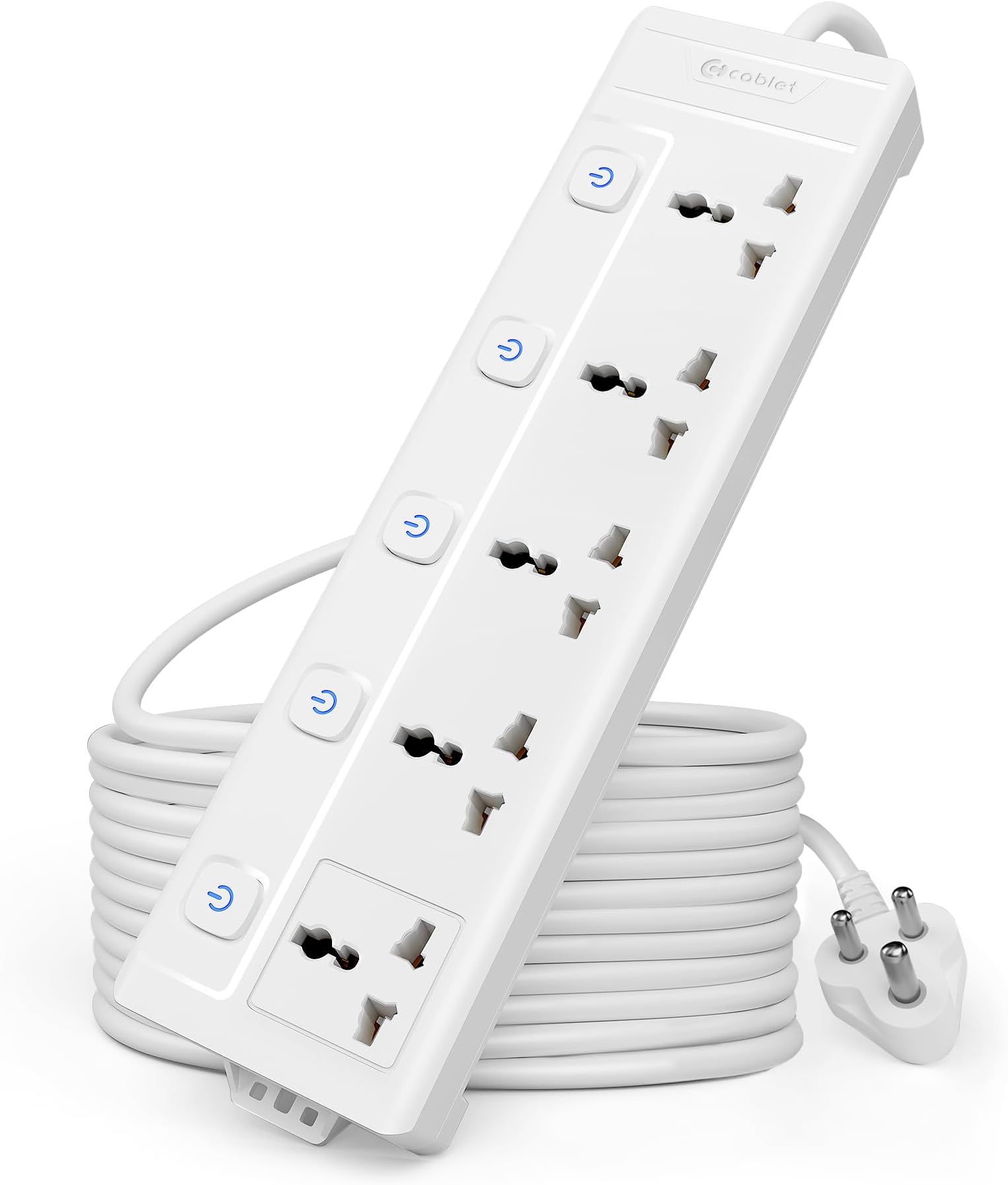 Buy Cablet 5 Way Extension Board - 5 Universal Socket + 5 Switch, 10A ...