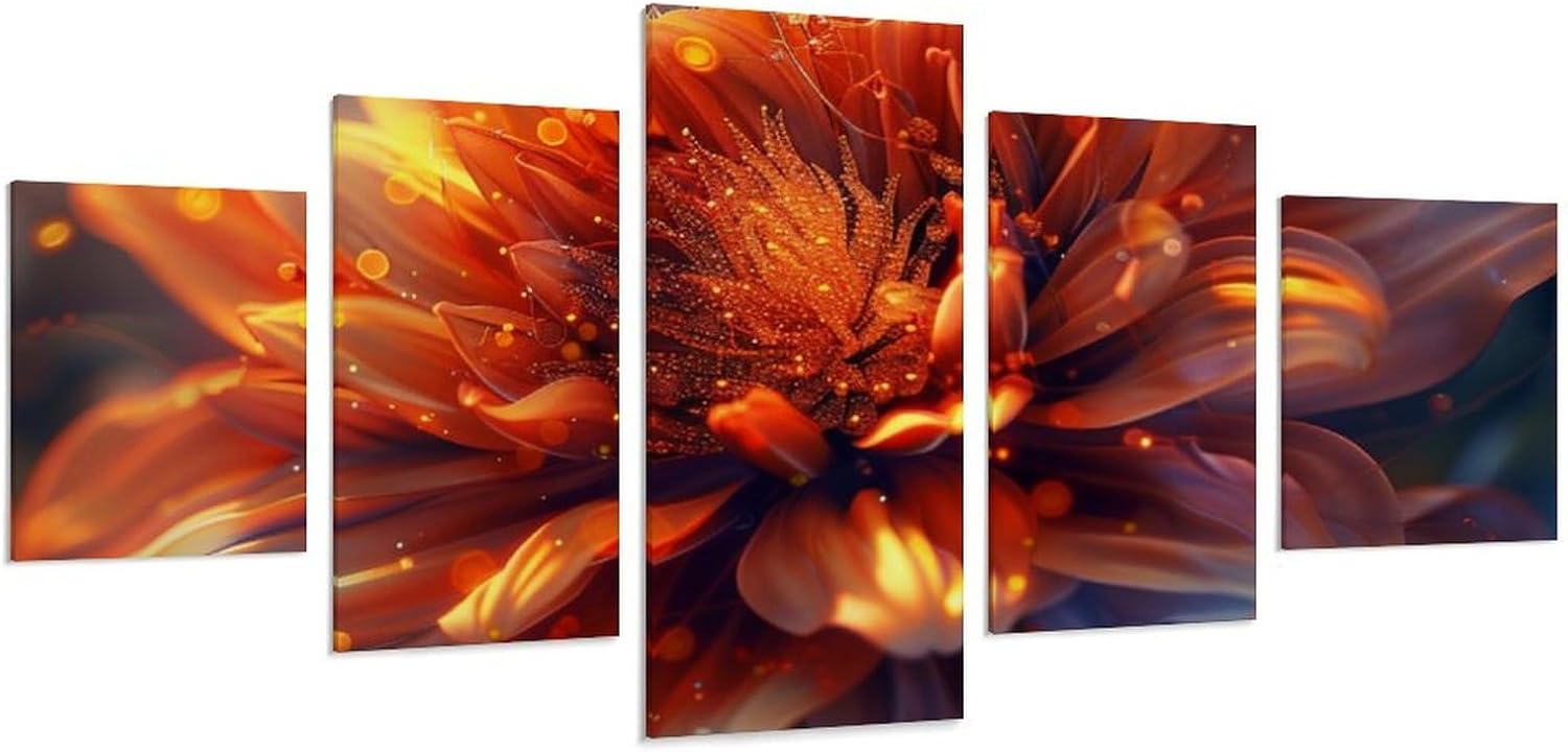 Amazon.com: BNSSJAVS Canvas Wall Art 5 Pieces, 60 x 32 in / 153 x 82 cm ...