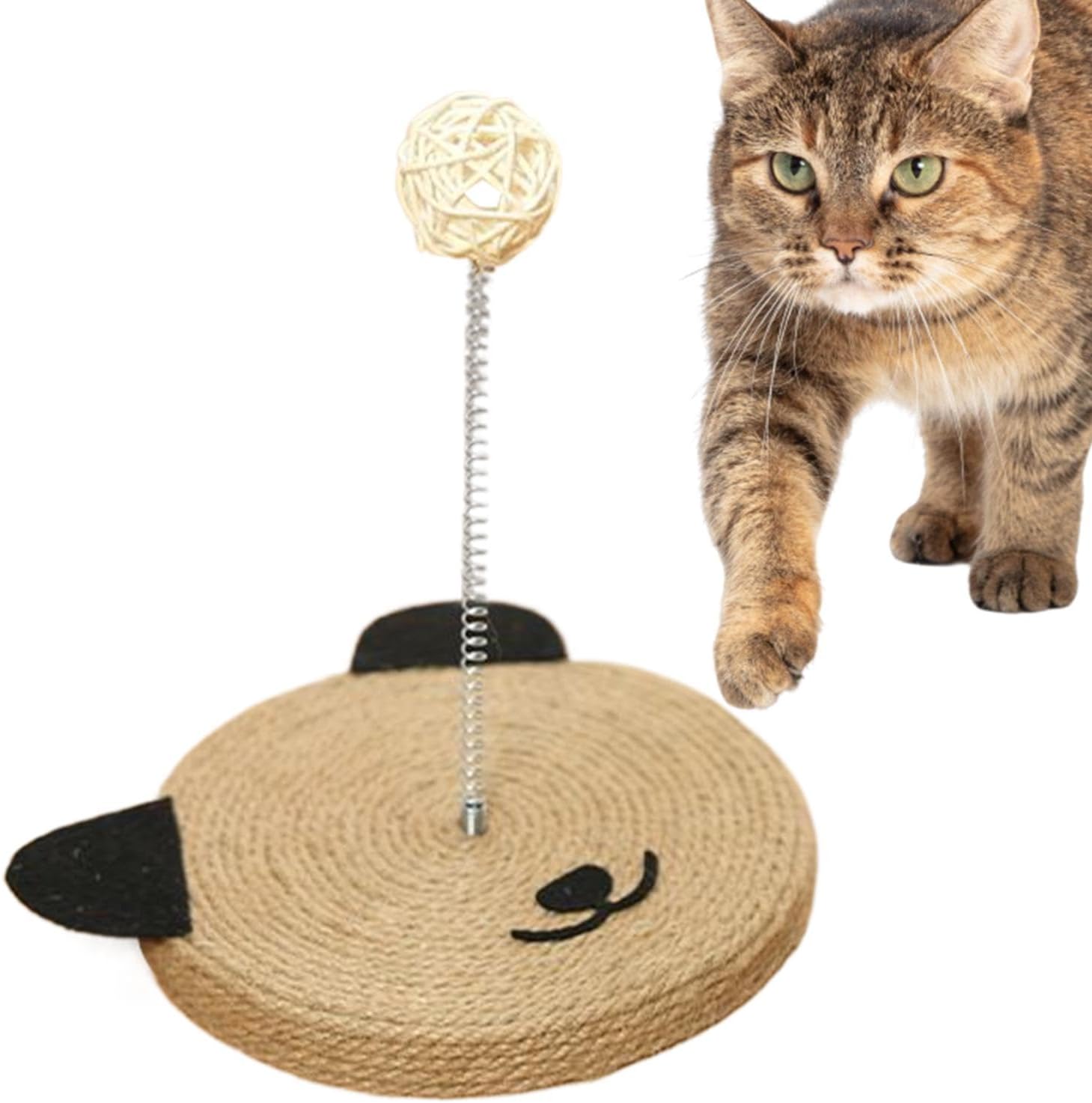 Sisal Cat Scratcher - Kitten Scratcher | Interactive Sisal Cat Head ...