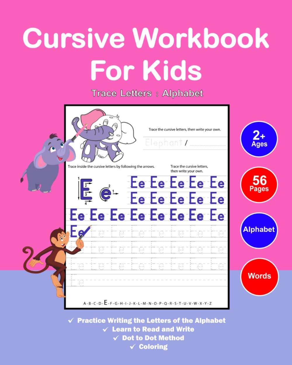 Cursive Workbook For Kids: Handwriting practice for kids, Pre k ...