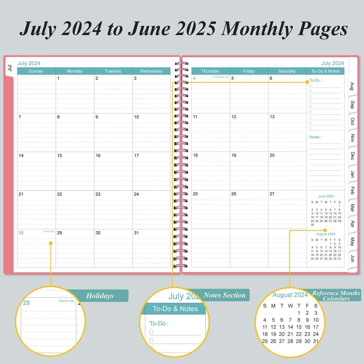 Snapklik.com : 2024-2025 Planner - 8.5 X 11 Weekly & Monthly Planner ...