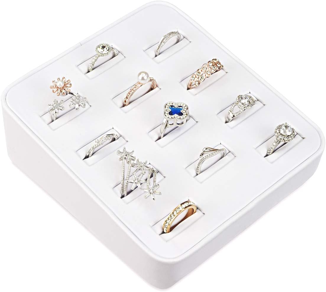 Amazon.com: Mooca 12 Slots Ring Tray Display, Slotted Ring Showcase ...