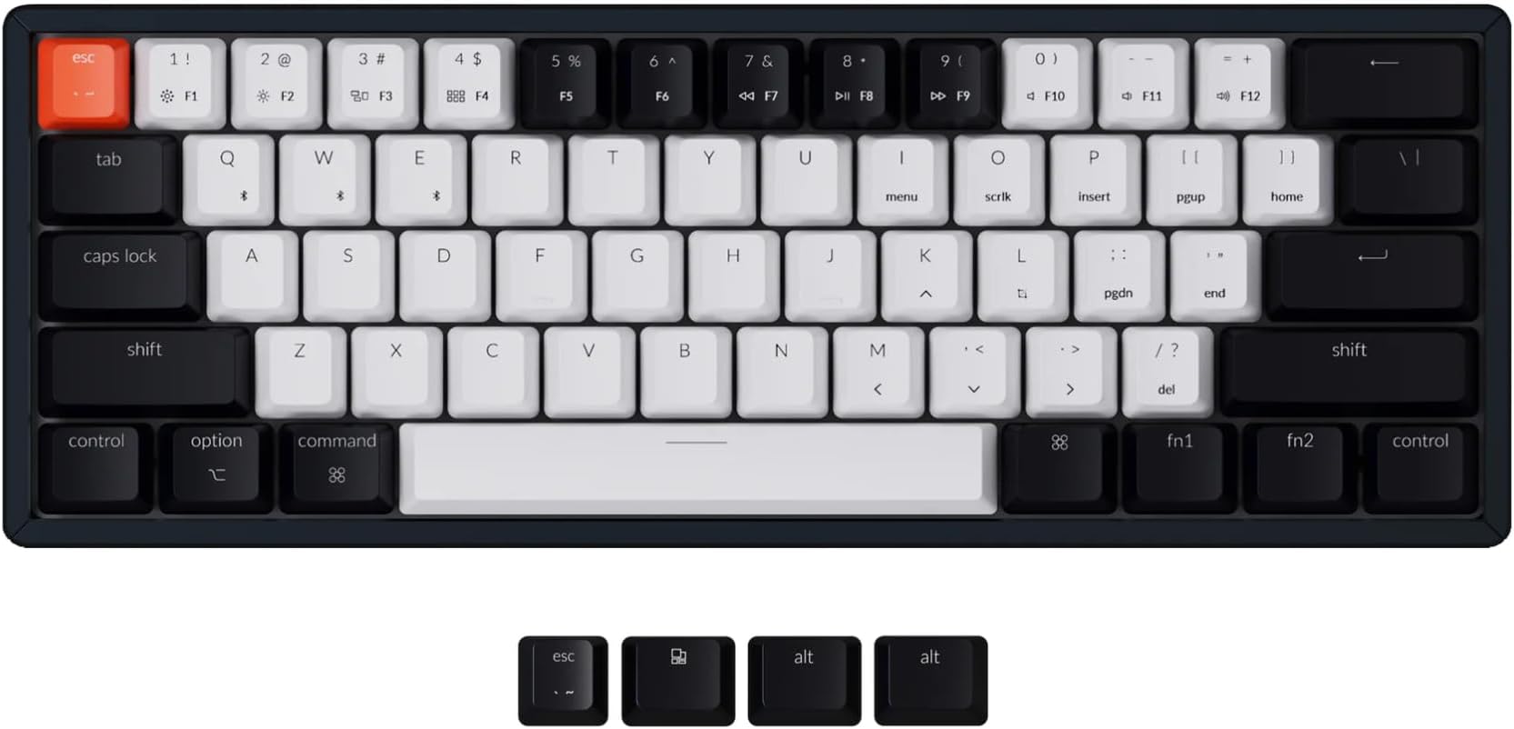 Amazon.com: Keychron K12 60% Layout Hot-swappable Bluetooth Wireless ...