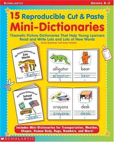 15 Reproducible Cut & Paste Mini-Dictionaries: Thematic Picture ...