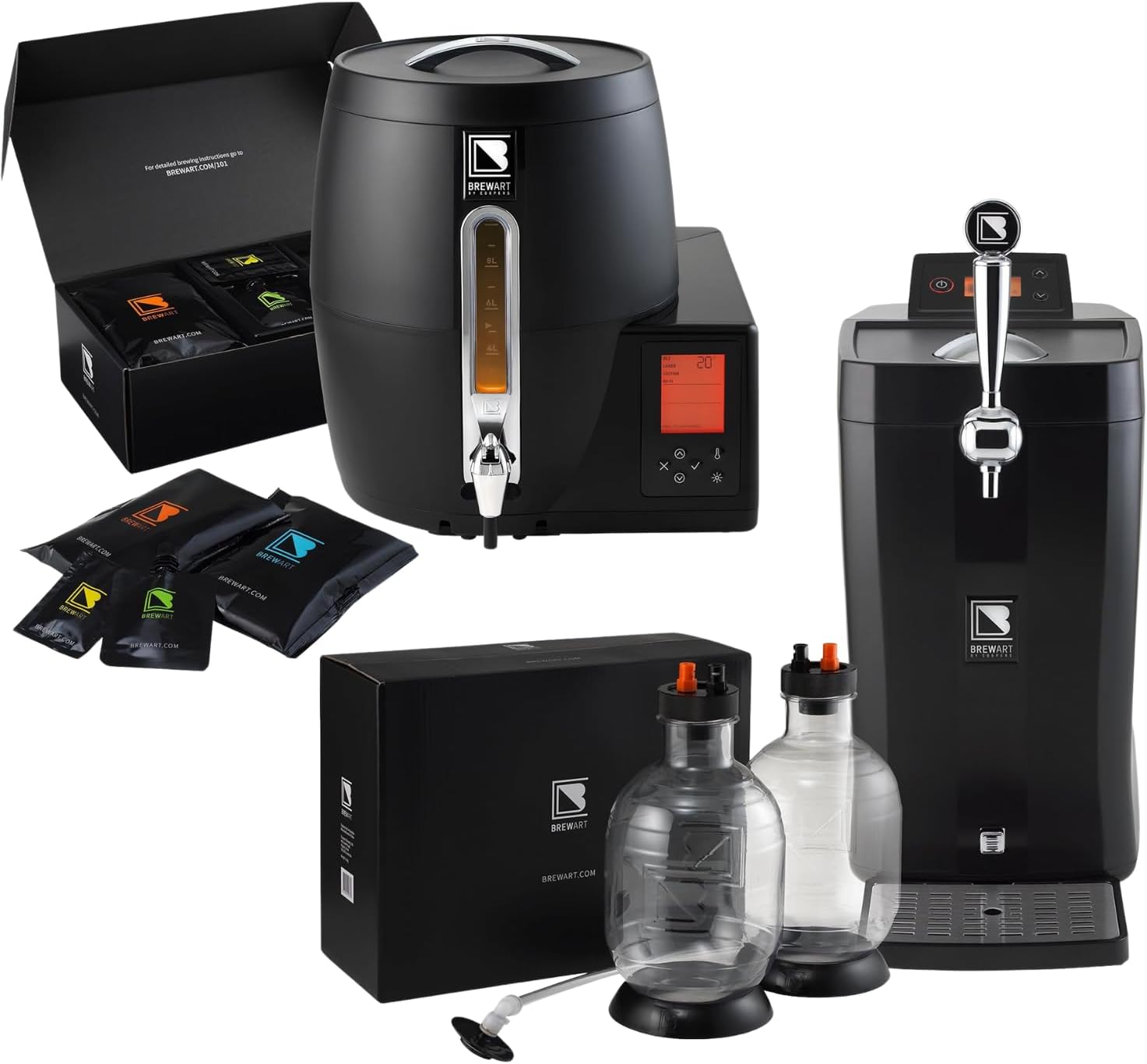 Amazon.com: BrewArt Complete Beer Brewing System with Dispenser | Fully ...