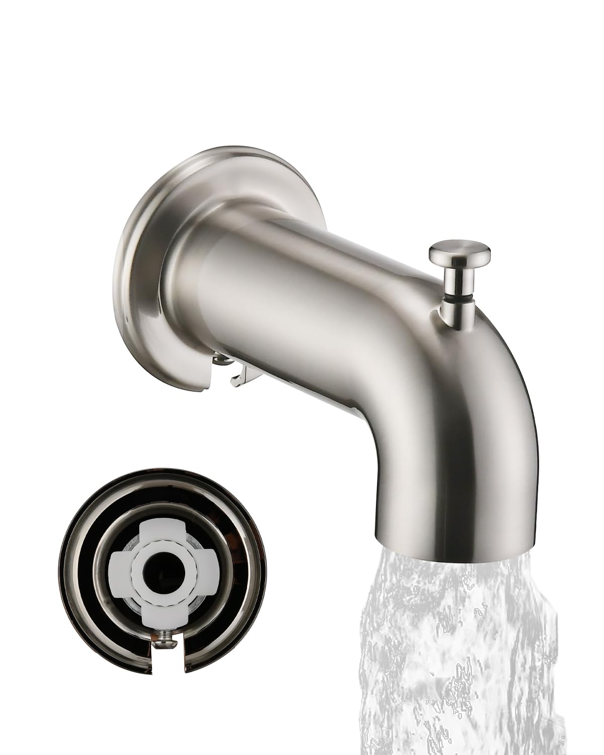 LOCALAND Slip-On Extra Long Tub Spout with Diverter, 1/2 Inch Slip Fit ...