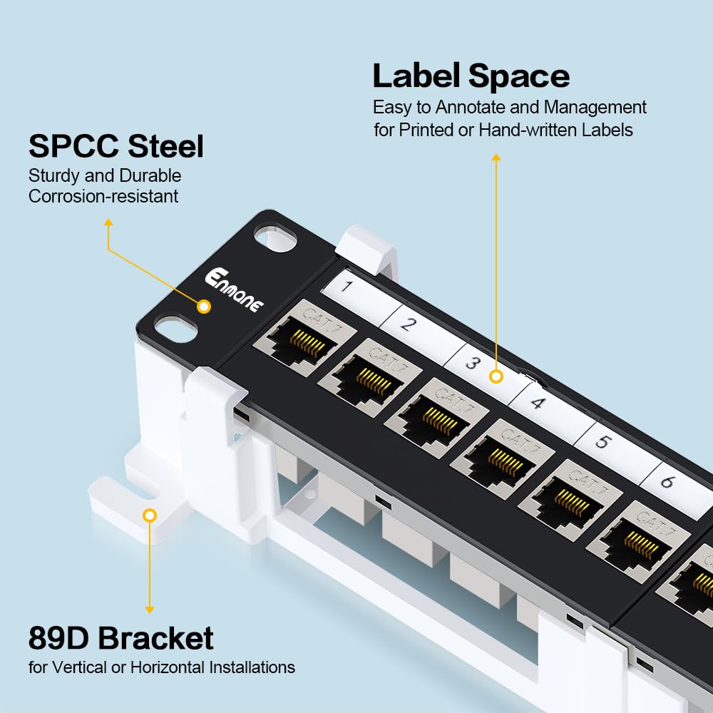 Snapklik.com : Enmane 12 Port Patch Panel CAT7 Keystone Patch Panel ...