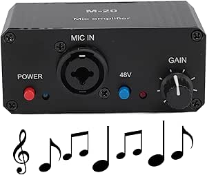 Amazon.com: Microphone Preamp, High Gain Rechargeable Mic Booster with ...