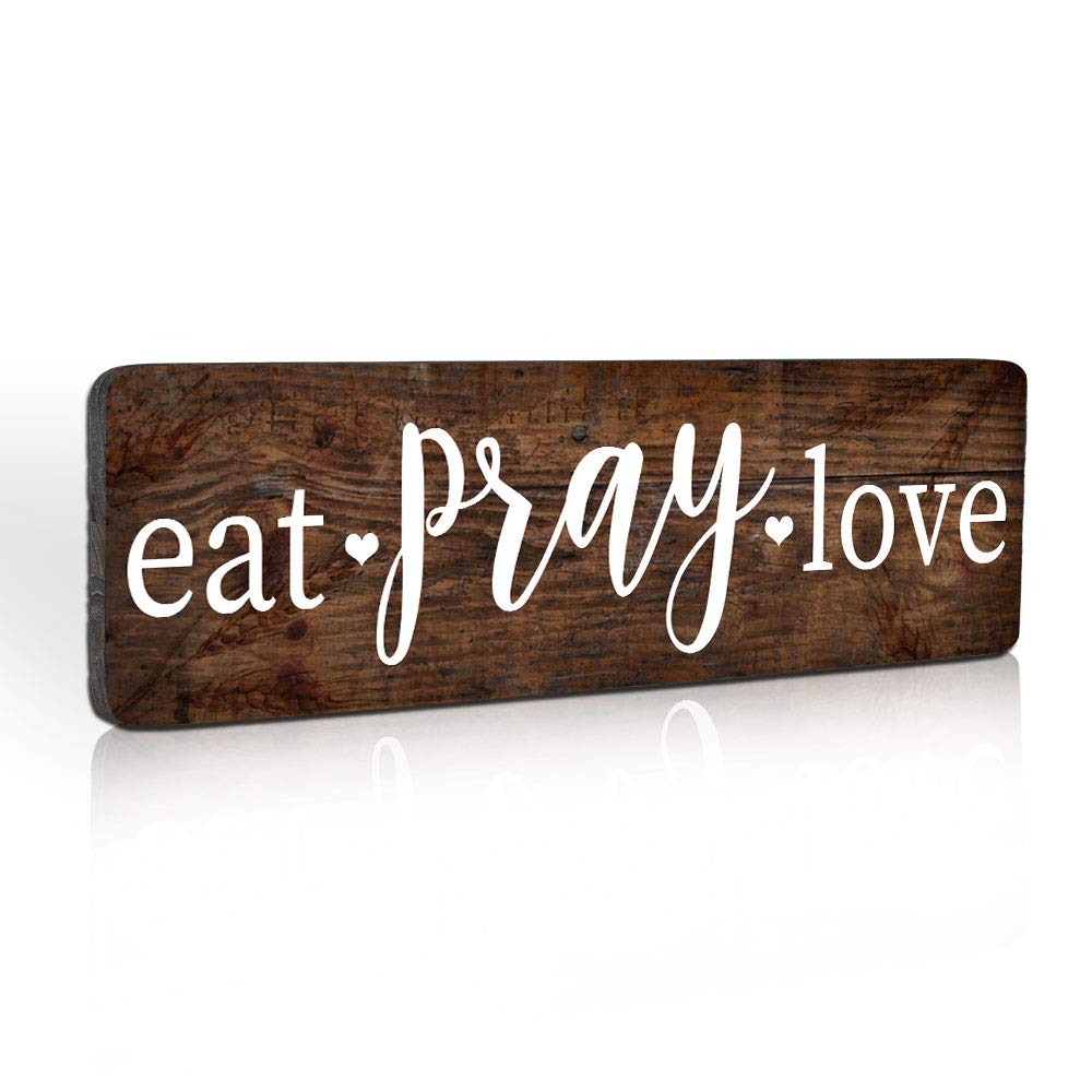 Amazon.com: Eat Pray Love Signs Farmhouse Rustic Kitchen Wall Decor ...