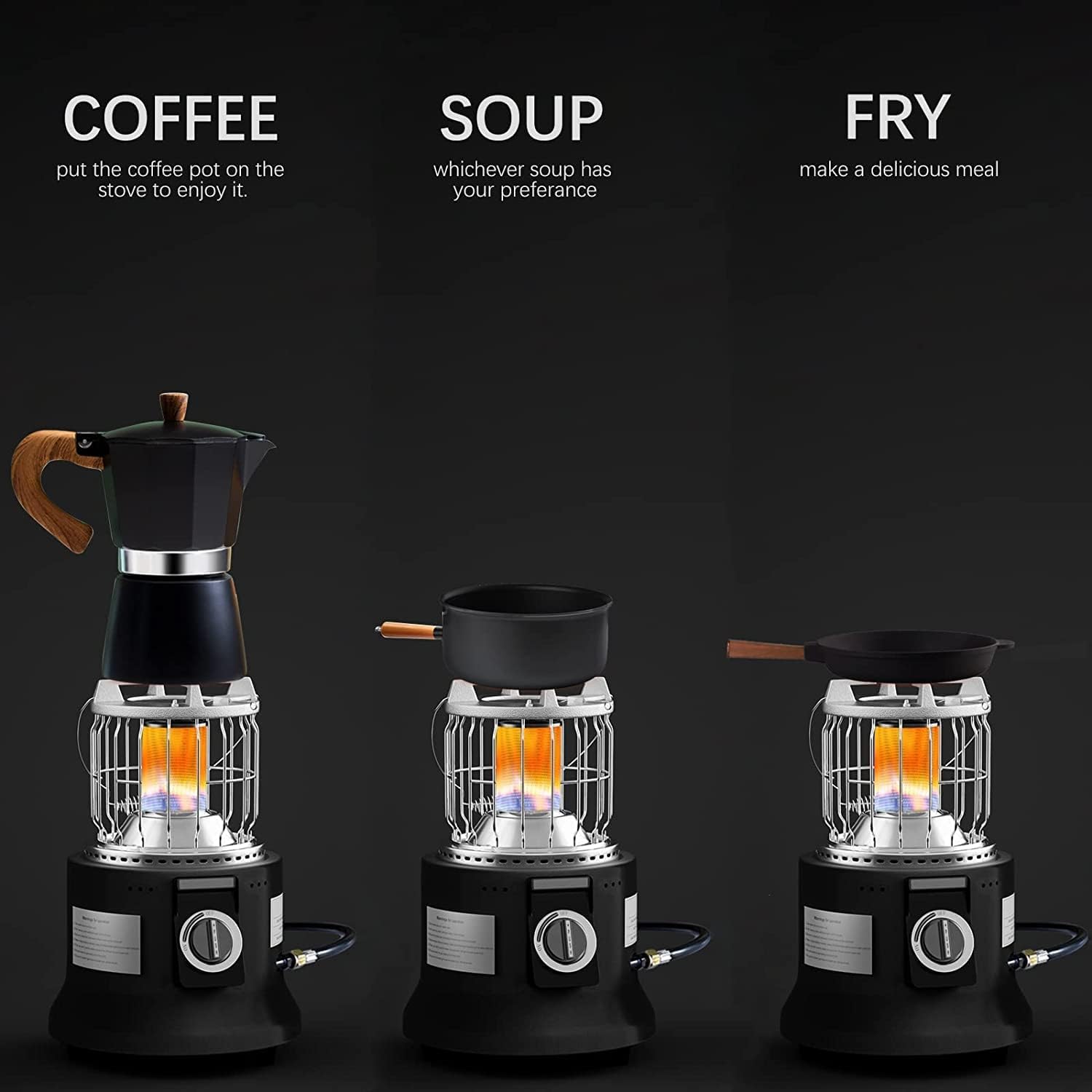 Buy SEEYANG Propane Heater, 2-in-1 Camping Portable LP Gas Heater&Stove with 5FT Propane Hose ...