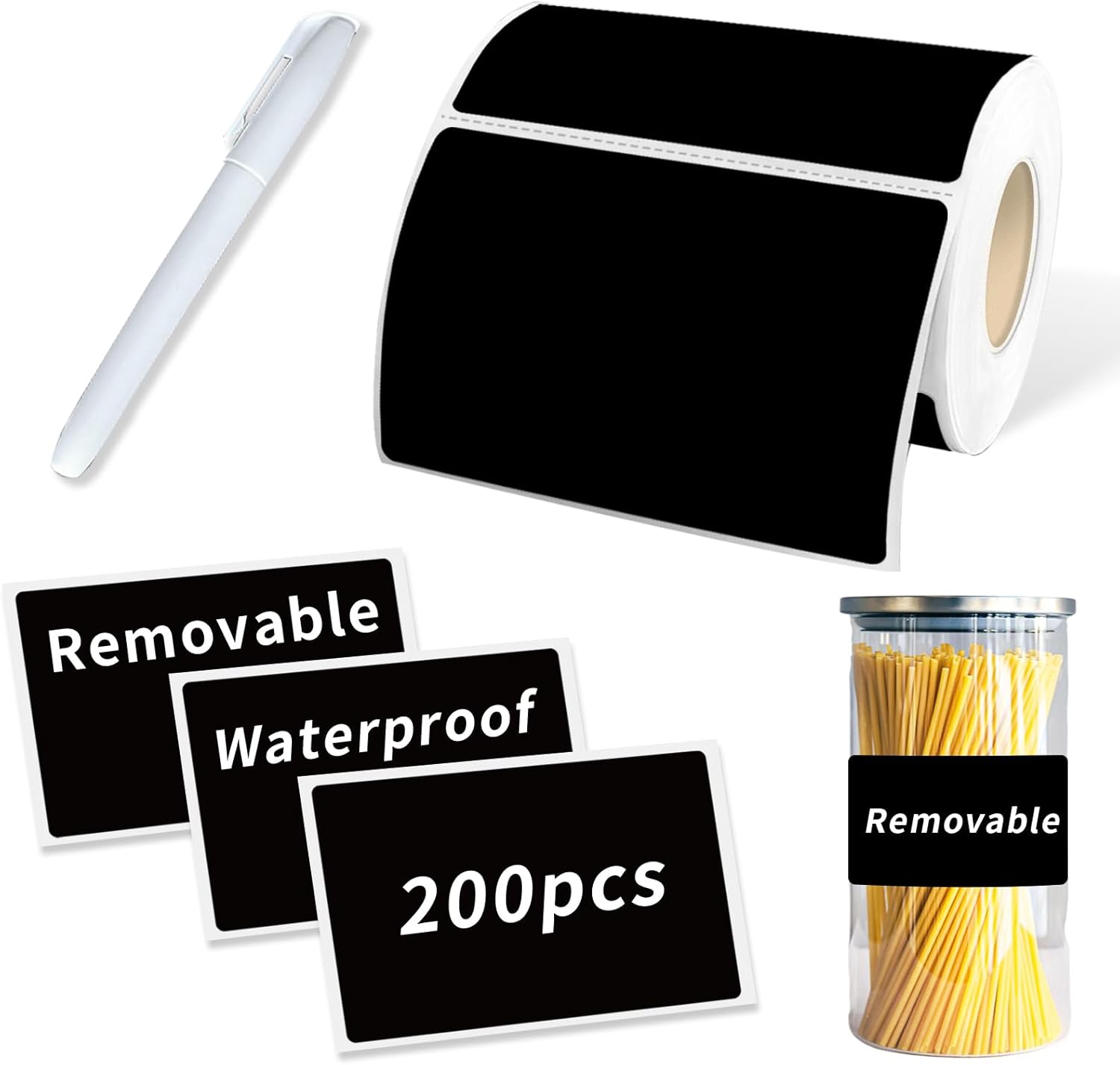 Amazon.com : Starboling Chalkboard Labels,200 Pcs 3x2inch Square Label ...