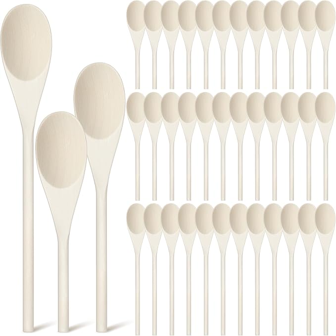 Amazon.com: Nosiny 48 Pcs Wooden Spoons Bulk for Cooking Crafts, 8, 10 ...