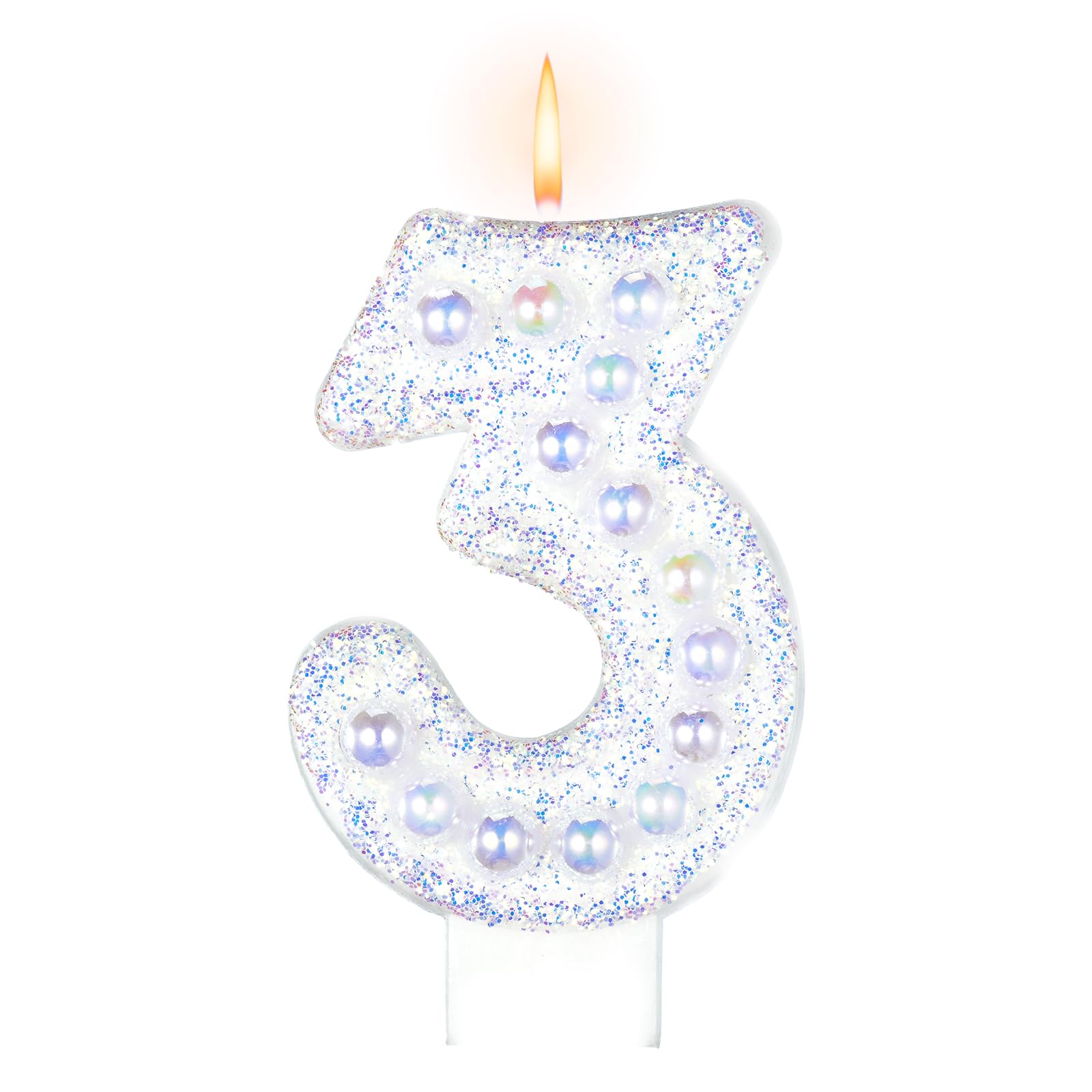 Amazon.com: Saododku Birthday Candles, Number 3 Birthday Candle for ...