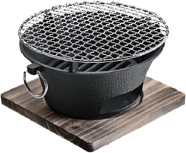 Amazon.com: Mini Tabletop Fire Pit and Cast Iron Hibachi Grill Pan ...