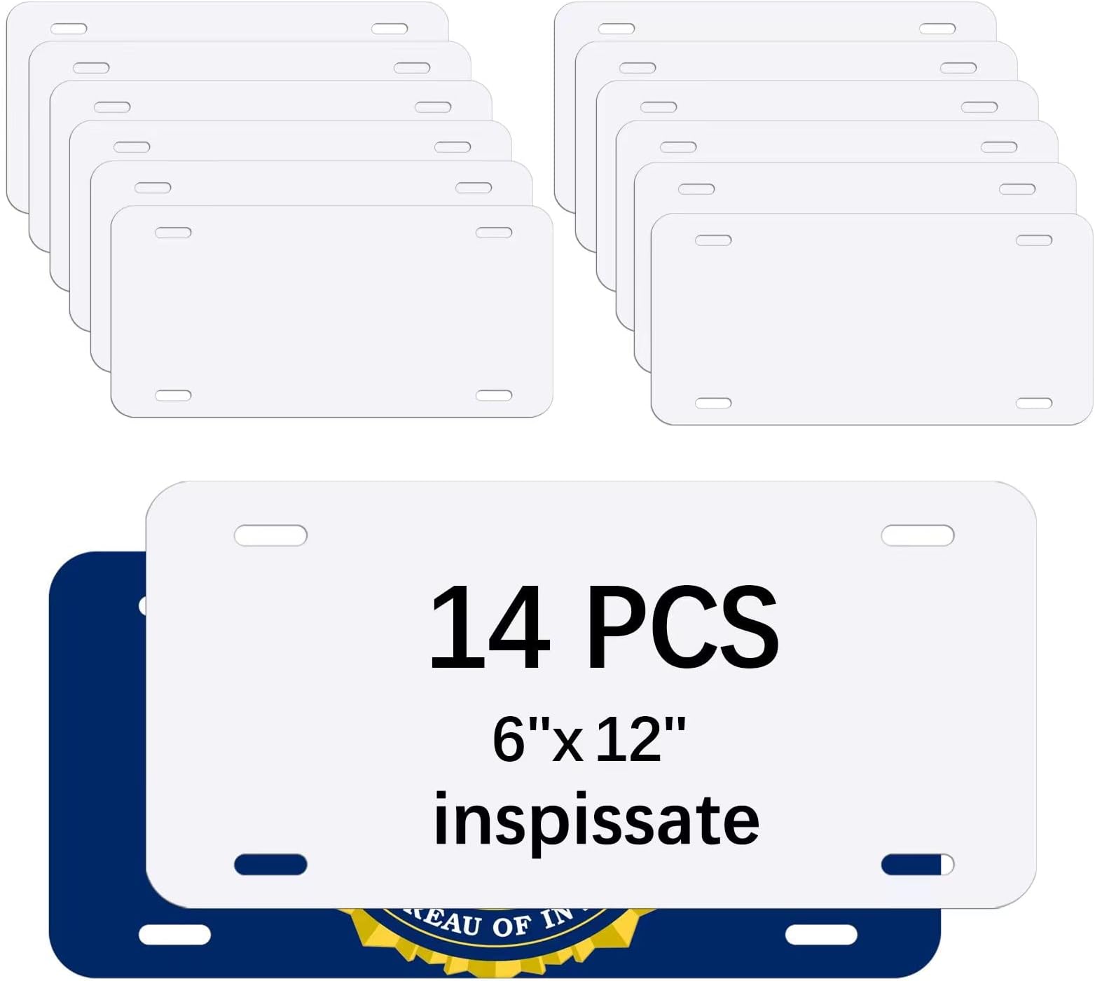 Amazon.com: 14 Pack Sublimation License Plate Blanks 6"X12" X0.65mm ...