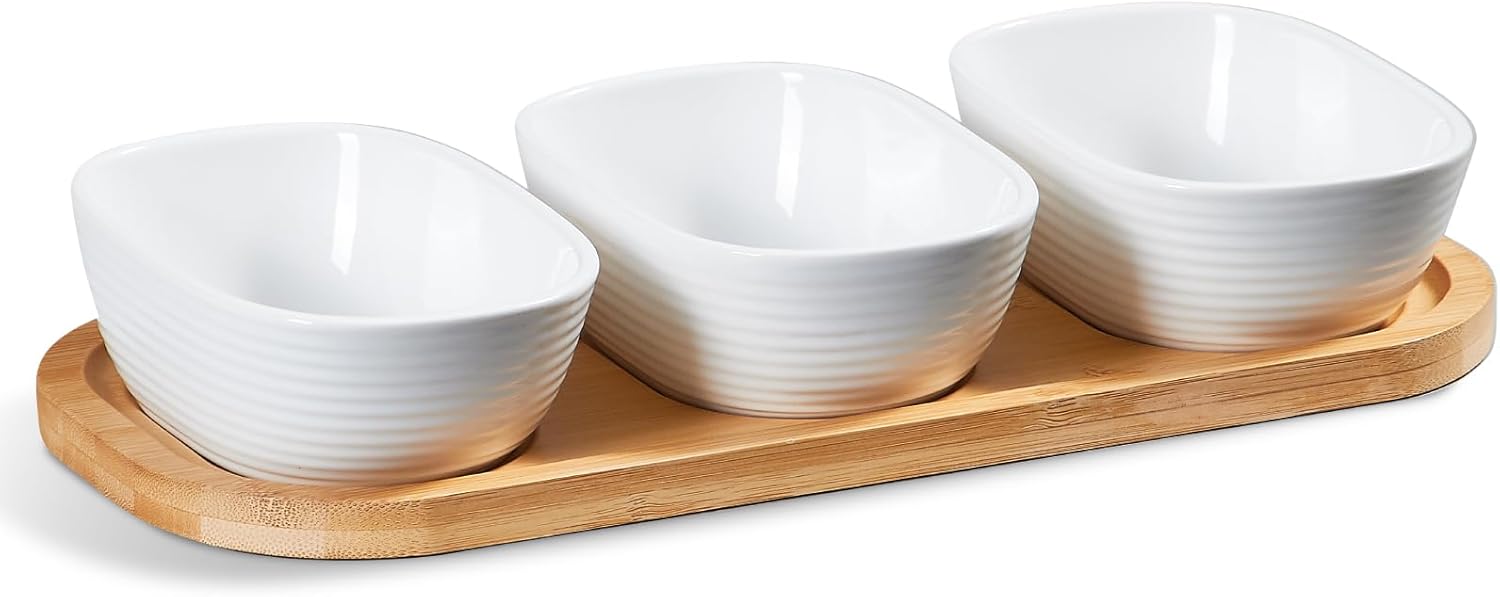 Amazon.com | ONEMORE Ceramic Dipping Sauce Bowls, 4-Piece Set, Large ...