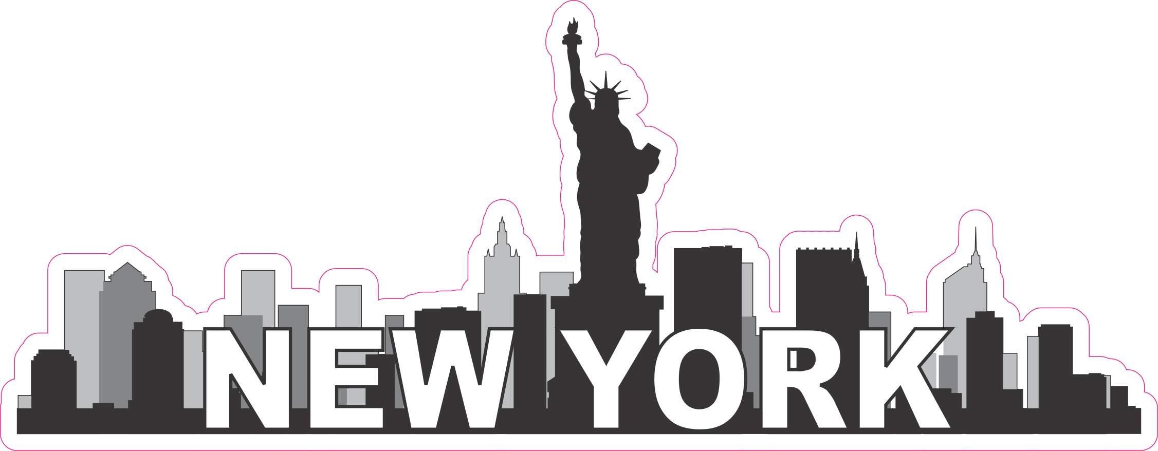 Amazon.com - StickerTalk New York Skyline Vinyl Sticker, 10 inches by 4 ...