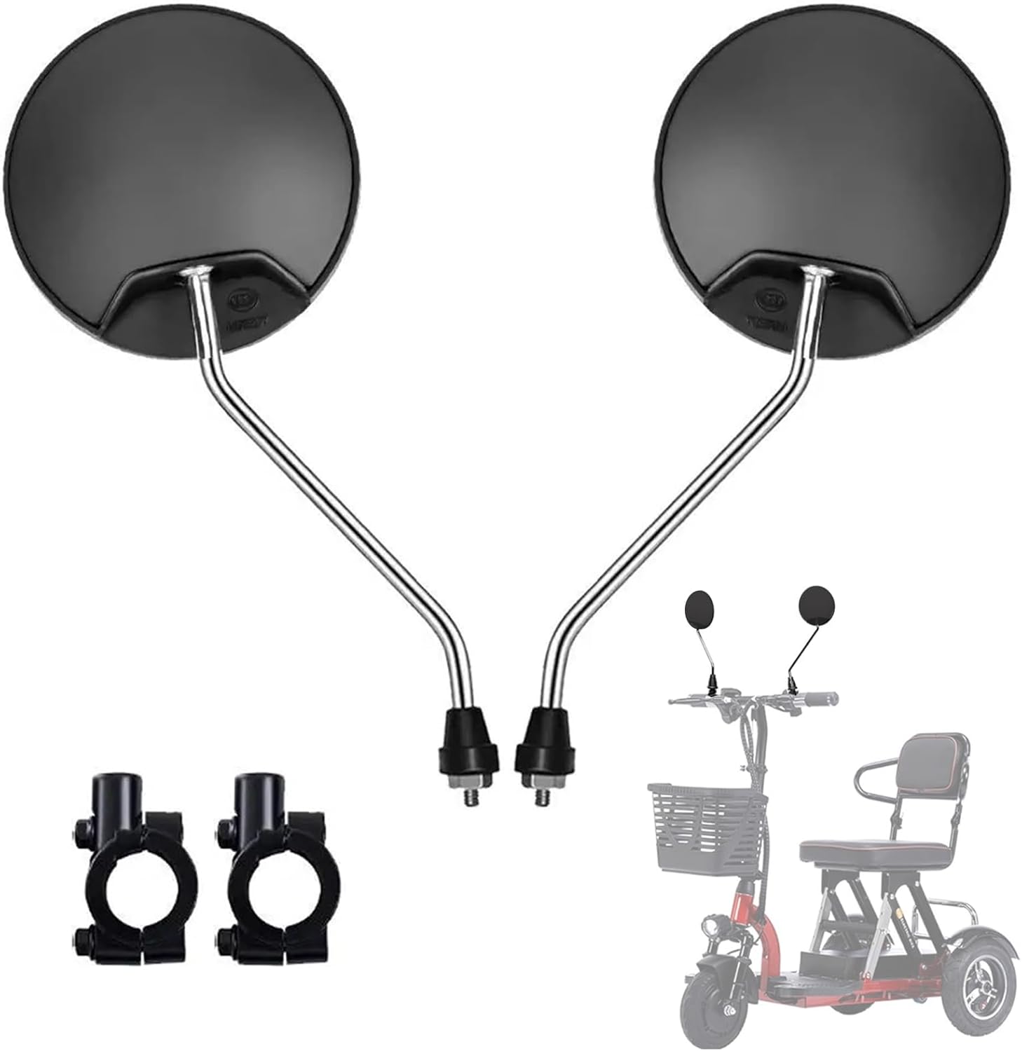 Electric Scooter Rear View Mirrors - Large Viewing Angle Rearview ...