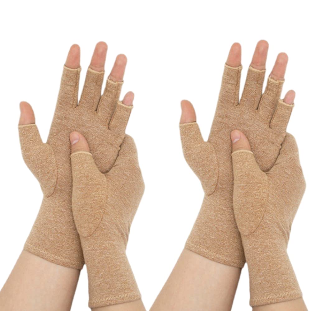 HOTANJI 2 Pair Compression Arthritis Gloves Pain Relief Support Hand ...