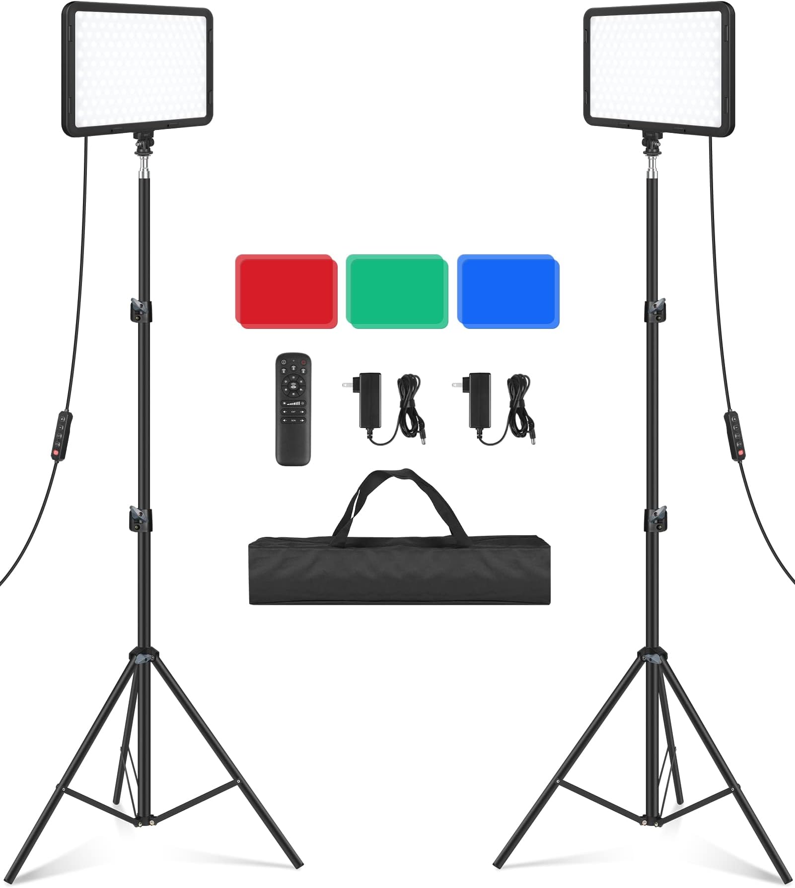 Amazon.com : 2 Pack LED Video Light Kit with 79'' Stand/Remote Control ...