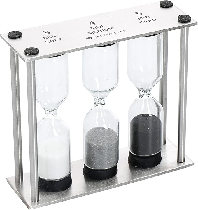 Amazon.com: MasterClass Hourglass Triple Sand Timer, Soft Medium Hard ...