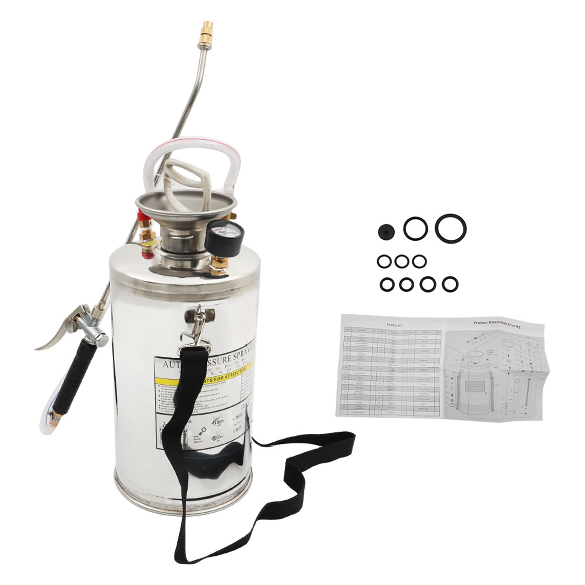 Snapklik.com : Elfinrm 1.5 Gallon Stainless Steel Sprayer, 16 Wand & 3 ...