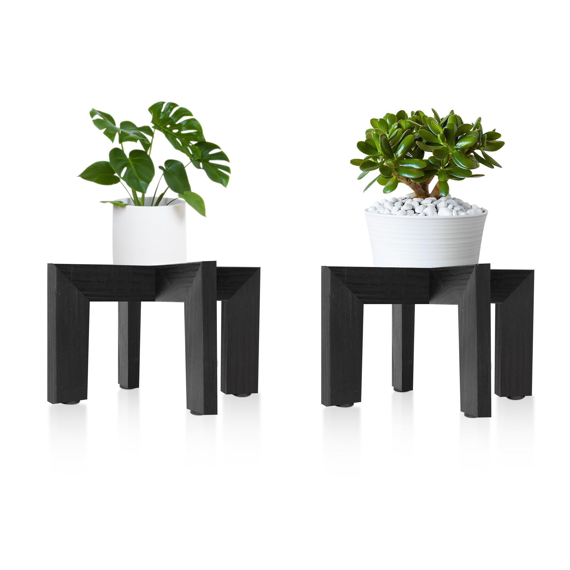 Amazon.com: HPC DECOR 2 Pack Wood Plant Stand-Mid Century Modern ...