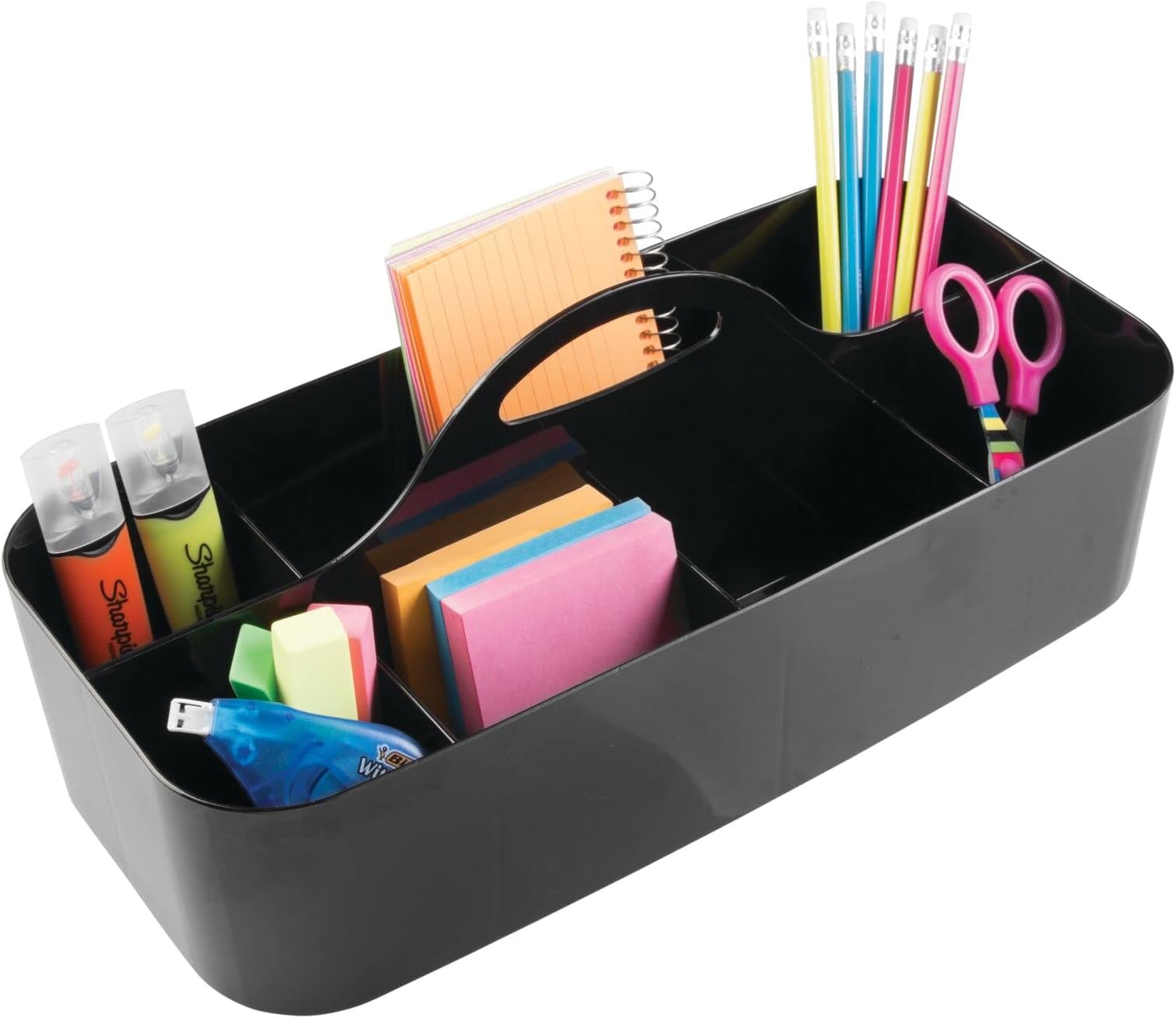 Amazon.com: mDesign Plastic 4-Section Office Storage Organizer Bin for ...
