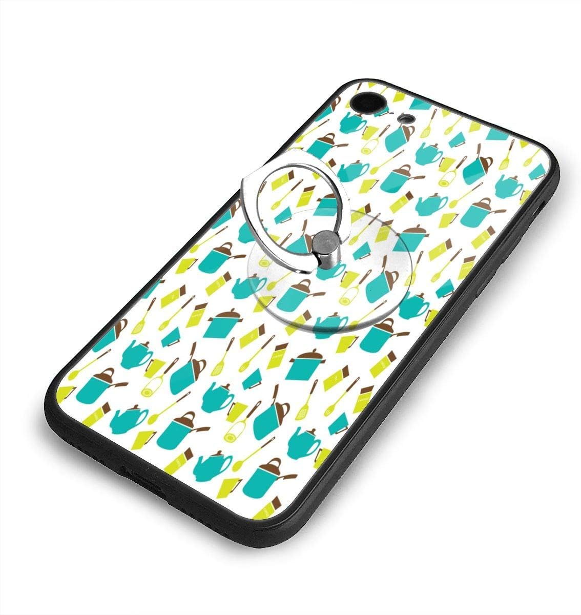 Amazon.com: Kitchen Utensils Pattern iPhone 7/8 TPU Glass Phone Case ...