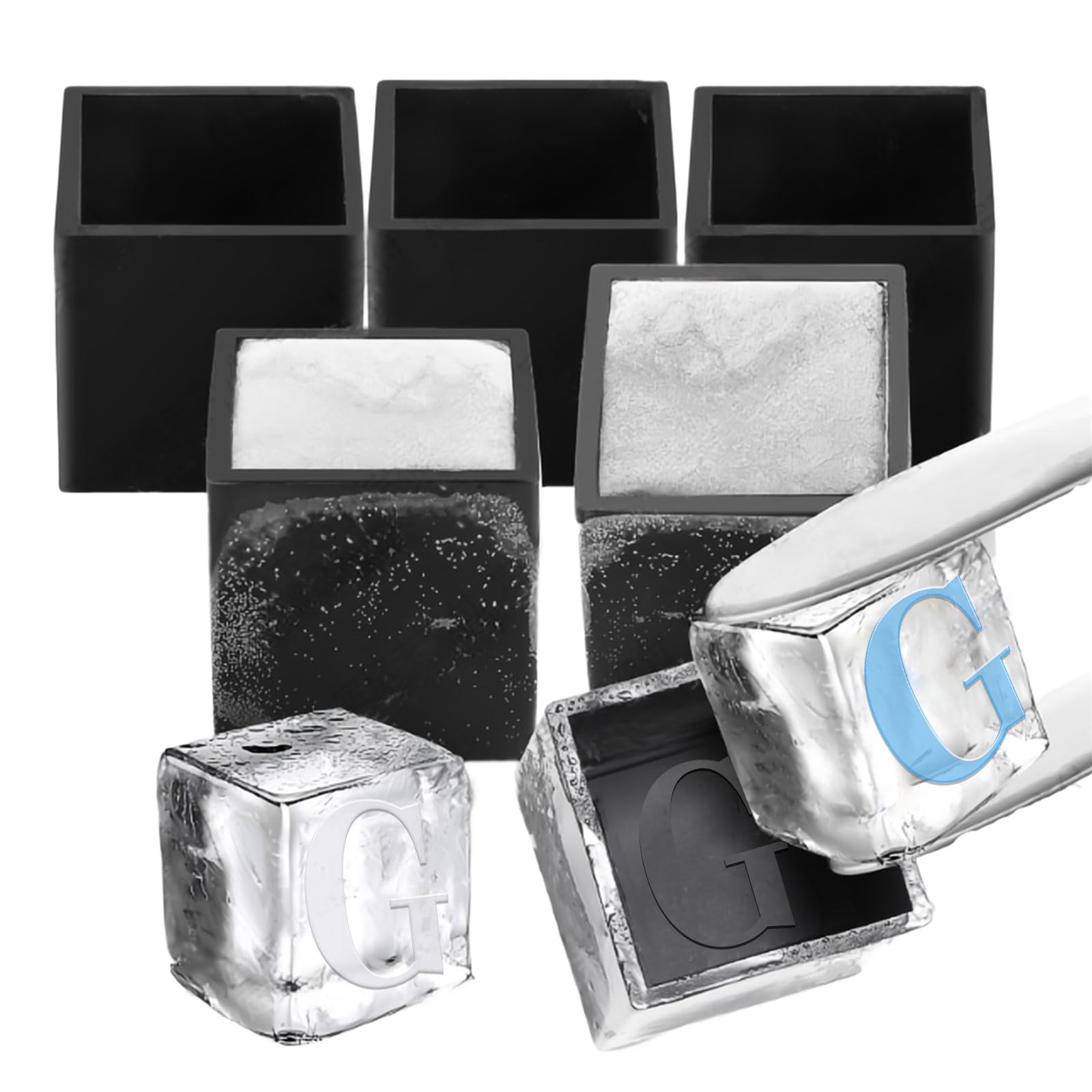 Amazon.com: 6 Pcs 2" Letter Silicone Personalized Ice Cube Mold ...