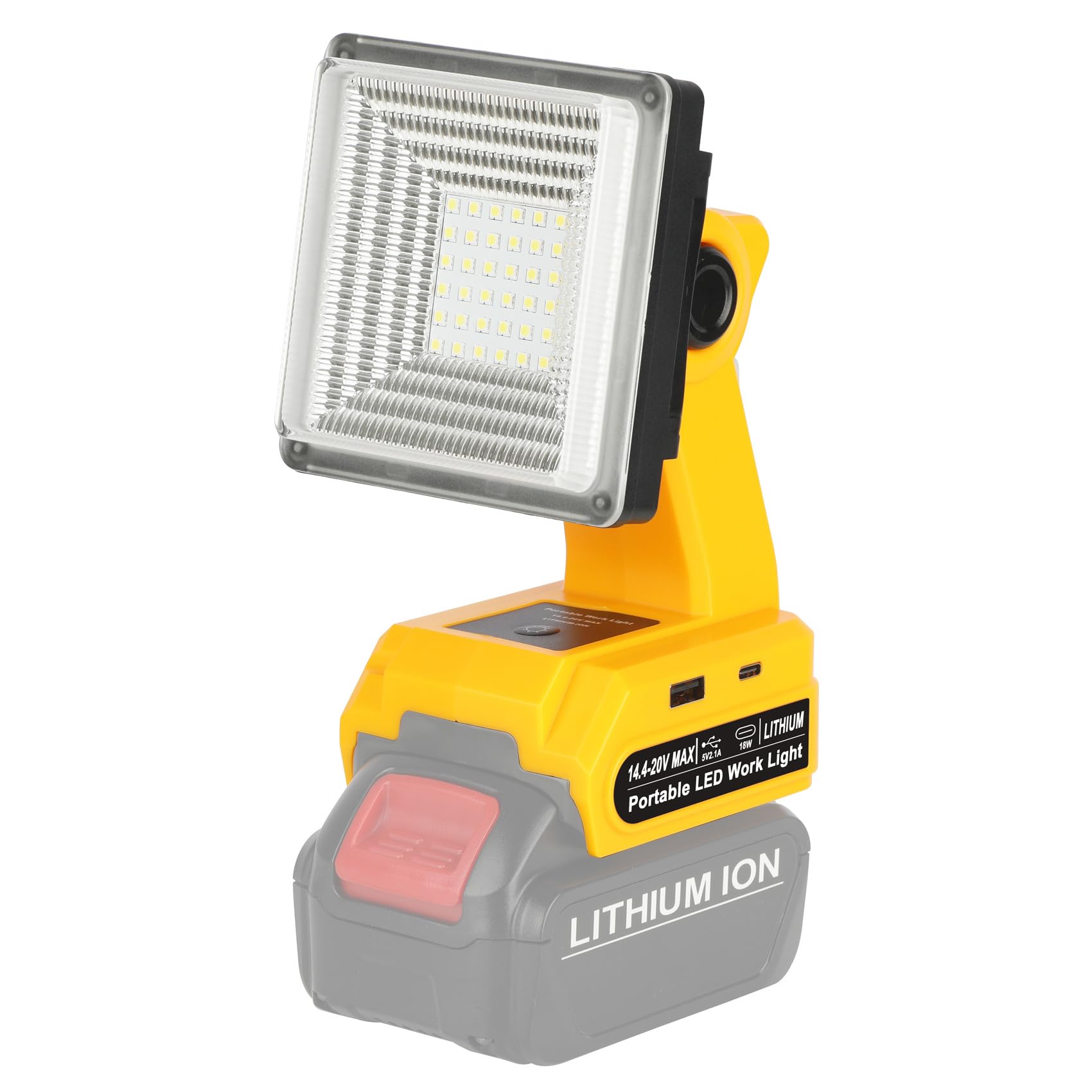Leisuda Work Light 20V for De-Walt 20V Battery, Portable Flood Light ...