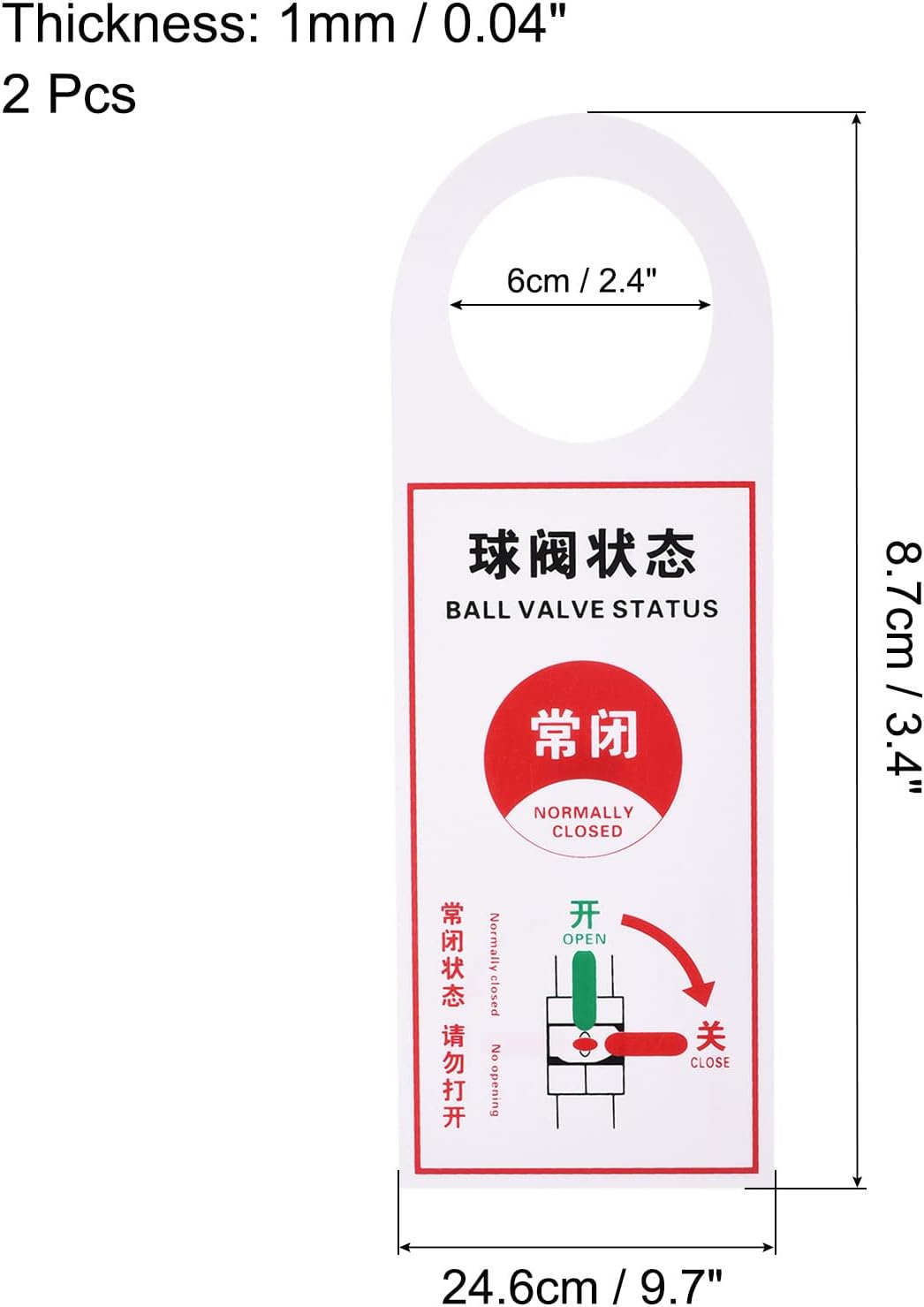 PATIKIL Valve Identifier Tag, 2 Pack Plastic “Ball Valve Status ...