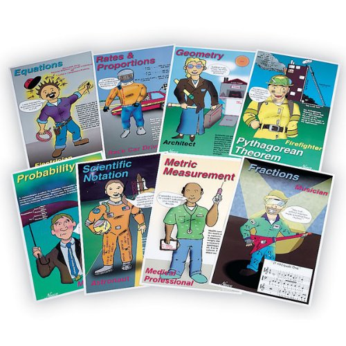 Nasco TB18491T Math Career Posters Set I, Eight Posters, 17 x 11 (H W ...