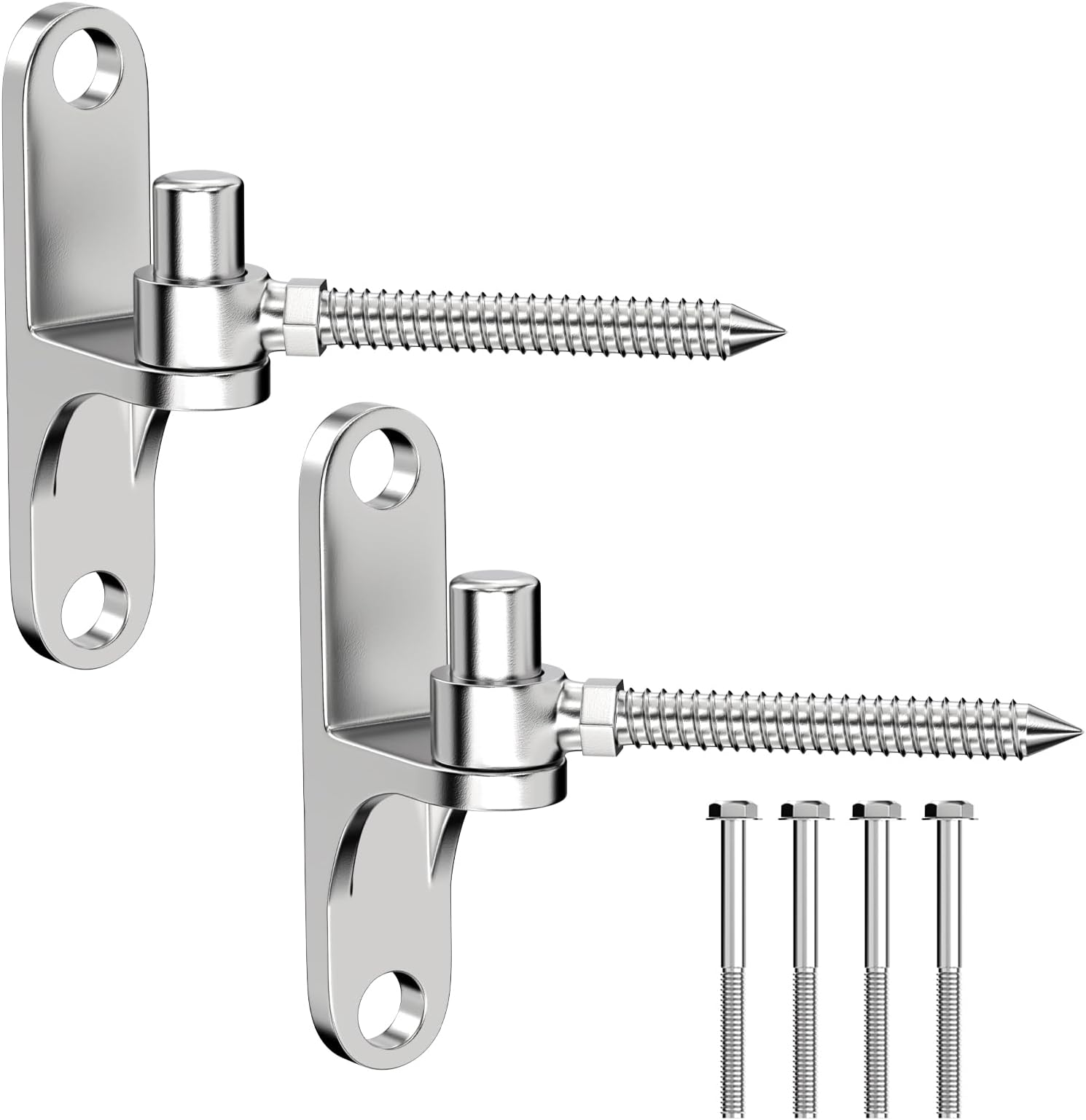 Amazon.com: 2 Pack 304 Stainless Steel Gate Hinges, One Piece Non ...